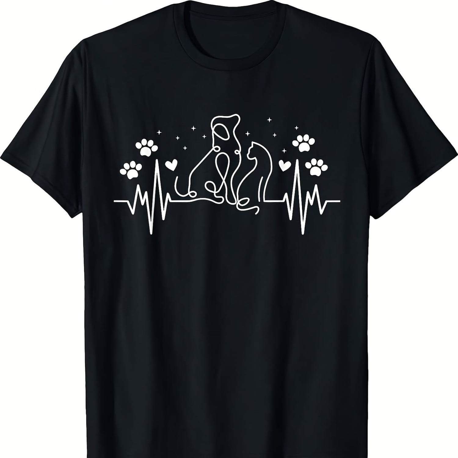 Line Art Veterinary Heartbeat Dog And t Lovers Vet Tech T-S1HirtY2K Wo ...