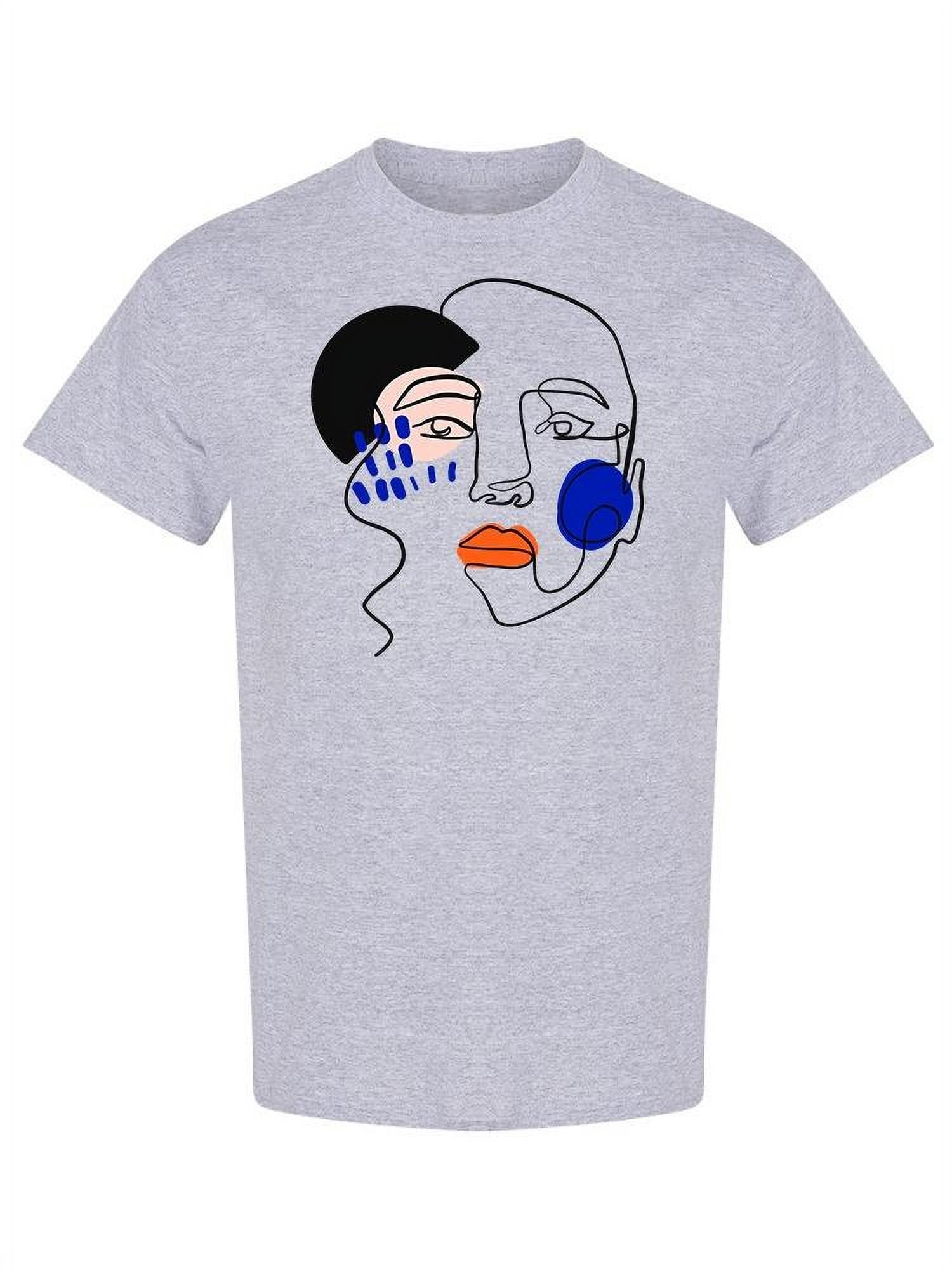 Line Art Woman Face T-Shirt Women -Image by Shutterstock, Female Large ...