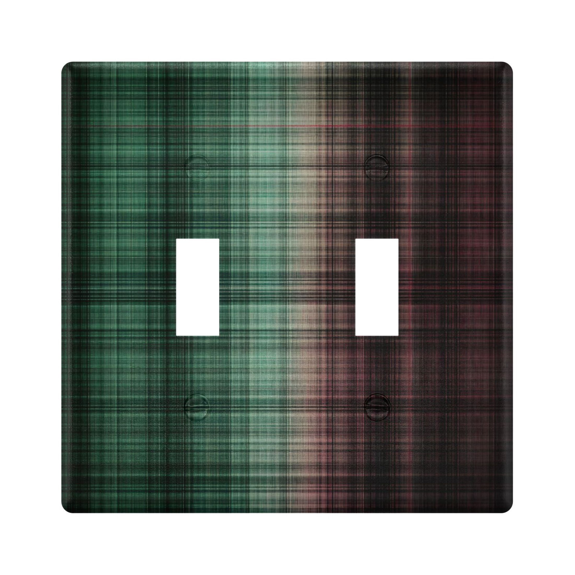 Line Black Grid Light Switch Cover Decorative 2 Gang Wall Plate Toggle ...