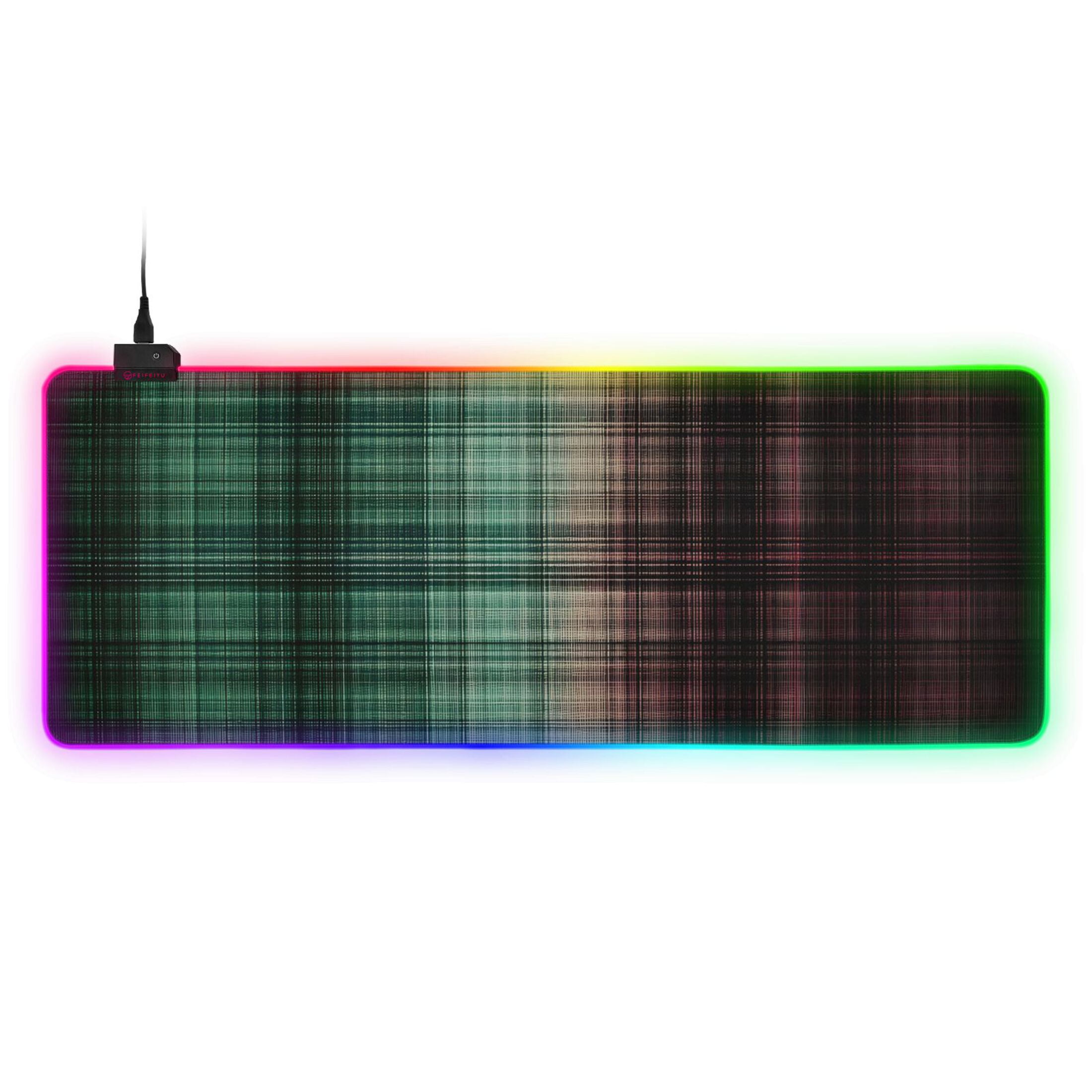 Line Black Grid RGB Gaming Mouse Pad Large Keyboard Mat Rubber Base 13 ...