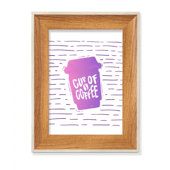 Line Coffee Cup Colour Desktop Wooden Photo Frame Display Picture Art ...