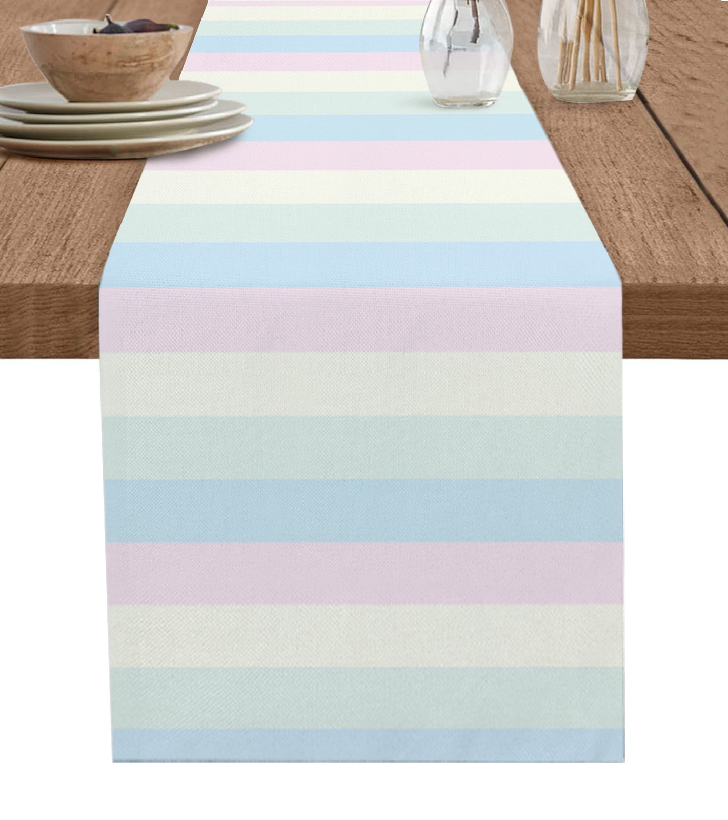 Line Color Block Pink Color Block Blue Table Runner ration Home r ...