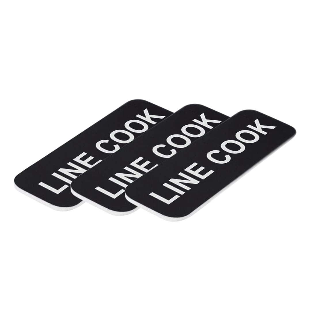 Line Cook 1 x 3" Name Tag/Badge, Black, (3 Pack) - Walmart.com