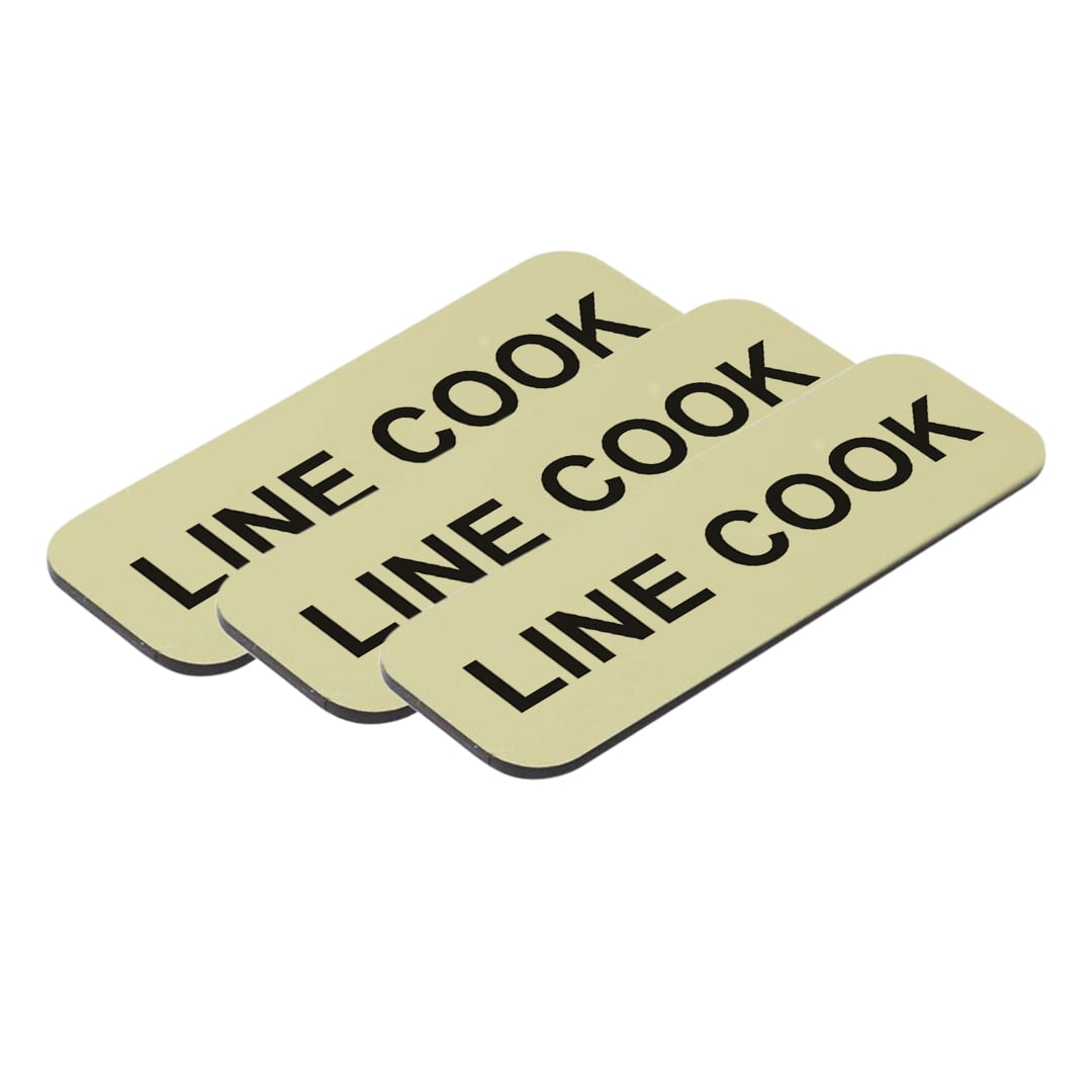 Line Cook 1 x 3" Name Tag/Badge, Brushed Gold, (3 Pack) - Walmart.com