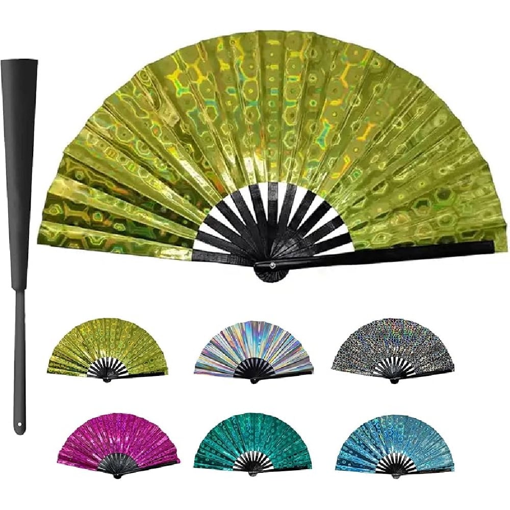 Line Dance Fans Loud Clappers, Large Rave Clack Folding Holographic ...