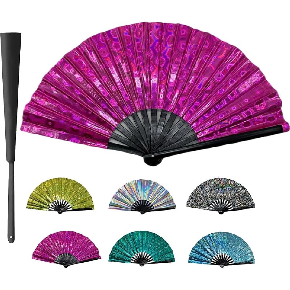 Line Dance Fans Loud Clappers, Large Rave Clack Folding Holographic ...