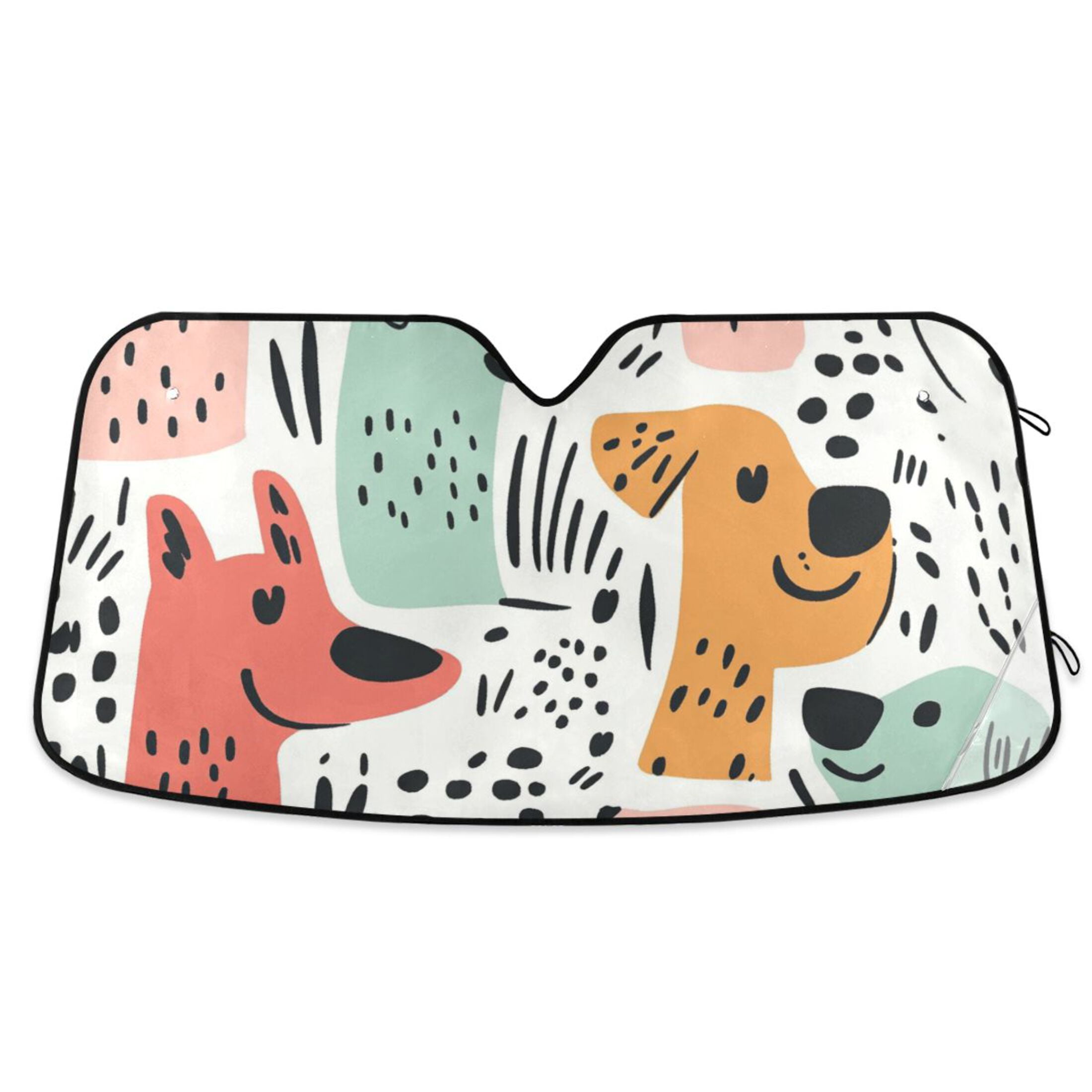 Line Dogs Car Windshield Sun Shade Reflector Sunshade Foldable for ...