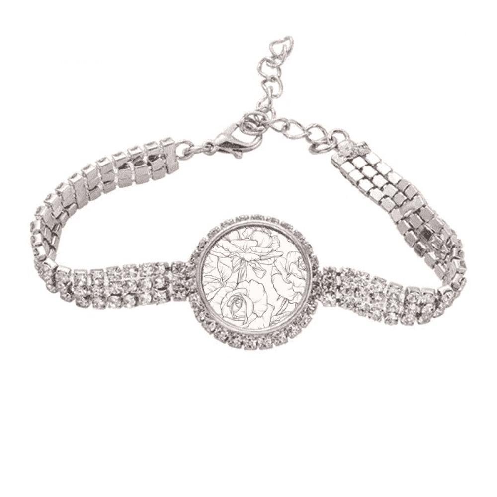 Line Drawing Drawing Art Tennis Chain Anklet Bracelet Diamond Jewelry ...