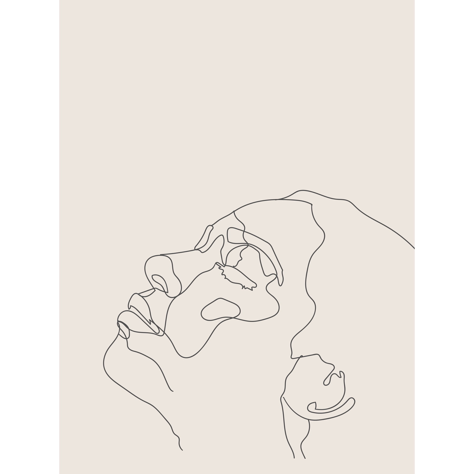 Line Drawing Faces Woman Minimalist Extra Large XL Wall Art Poster ...