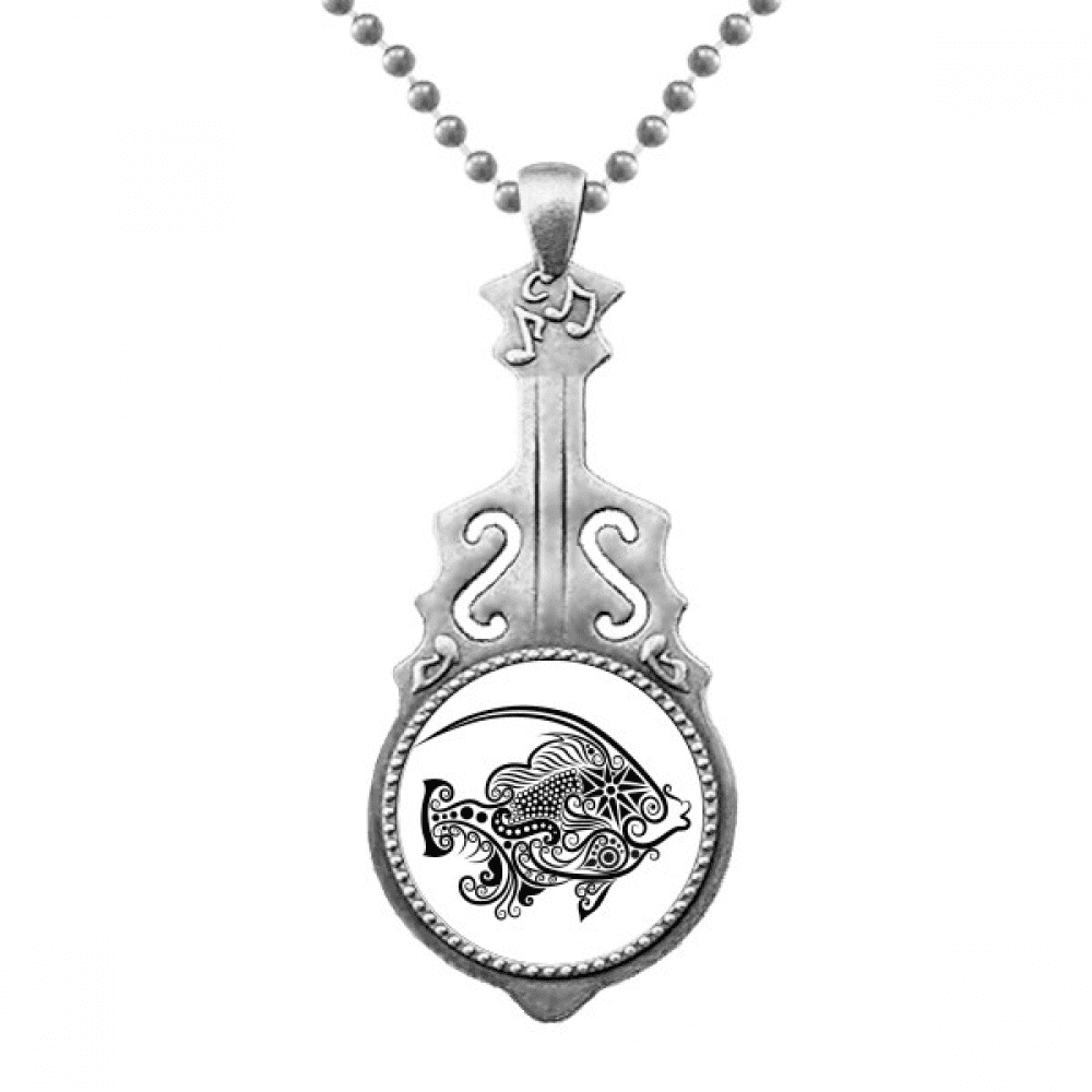 Line Drawing Fish Pattern Pendant Jewelry Music Guitar Torque Hangtag ...