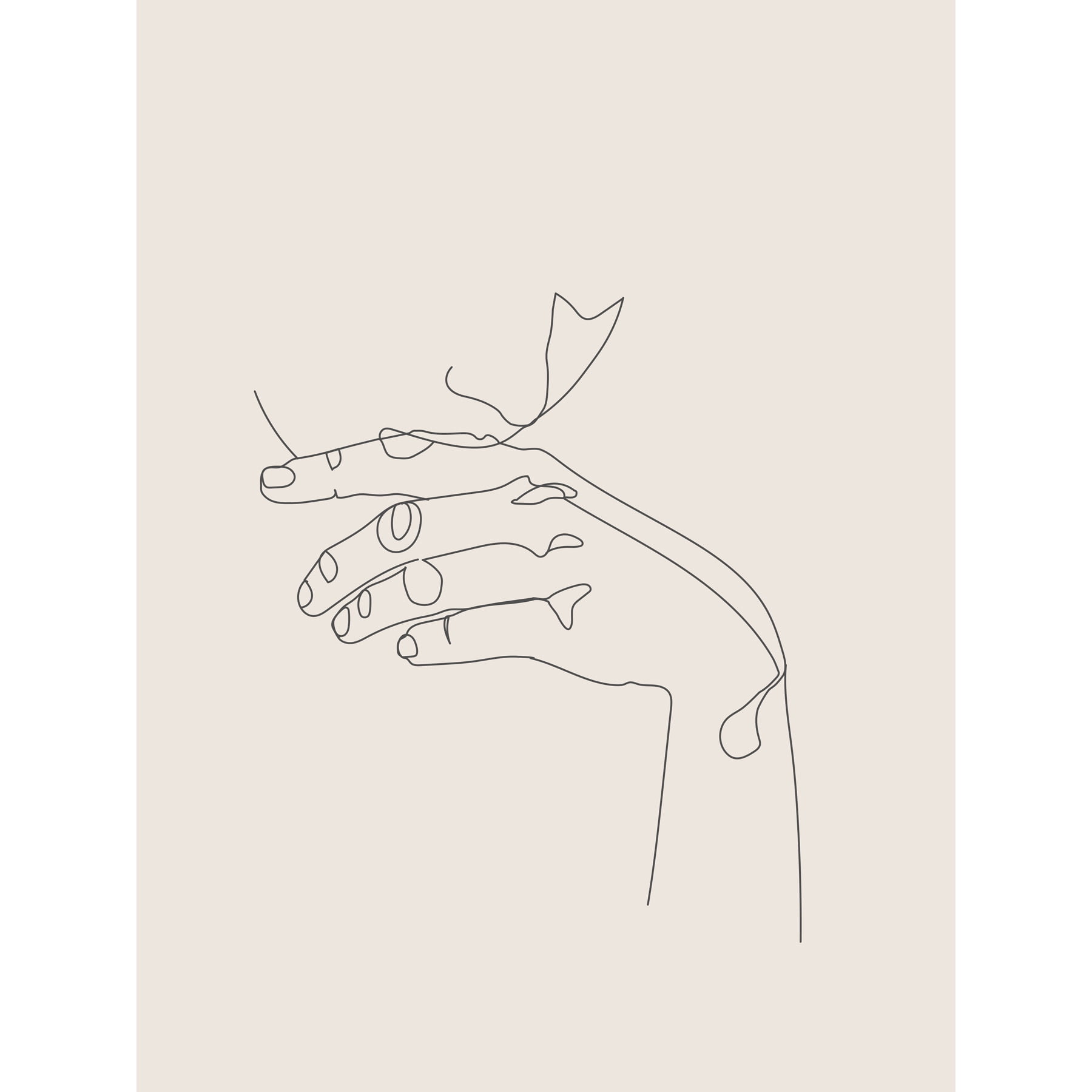 Line Drawing Hand Thinking Minimalist Extra Large XL Wall Art Poster ...