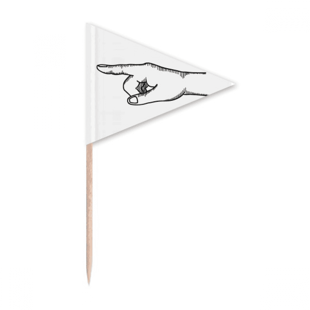 Line Drawing Left Gesture Pattern Toothpick Triangle Cupcake Toppers ...