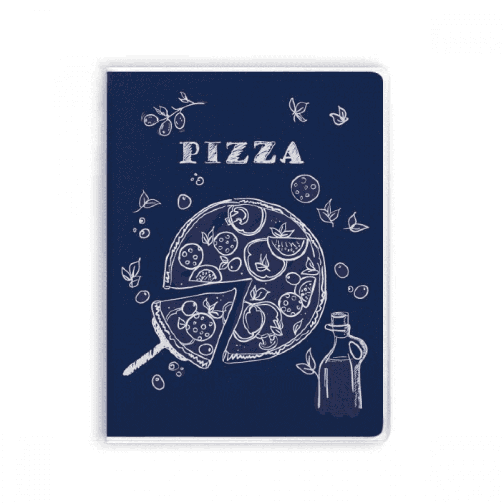 Line Drawing Pizza Italy Foods Notebook Gum Cover Diary Soft Cover ...