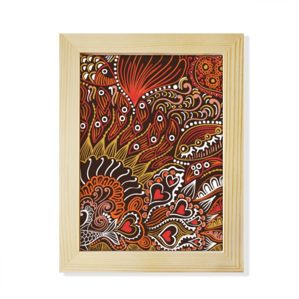 Line Drawing Red Fishes Desktop Adorn Photo Frame Display Art Painting ...