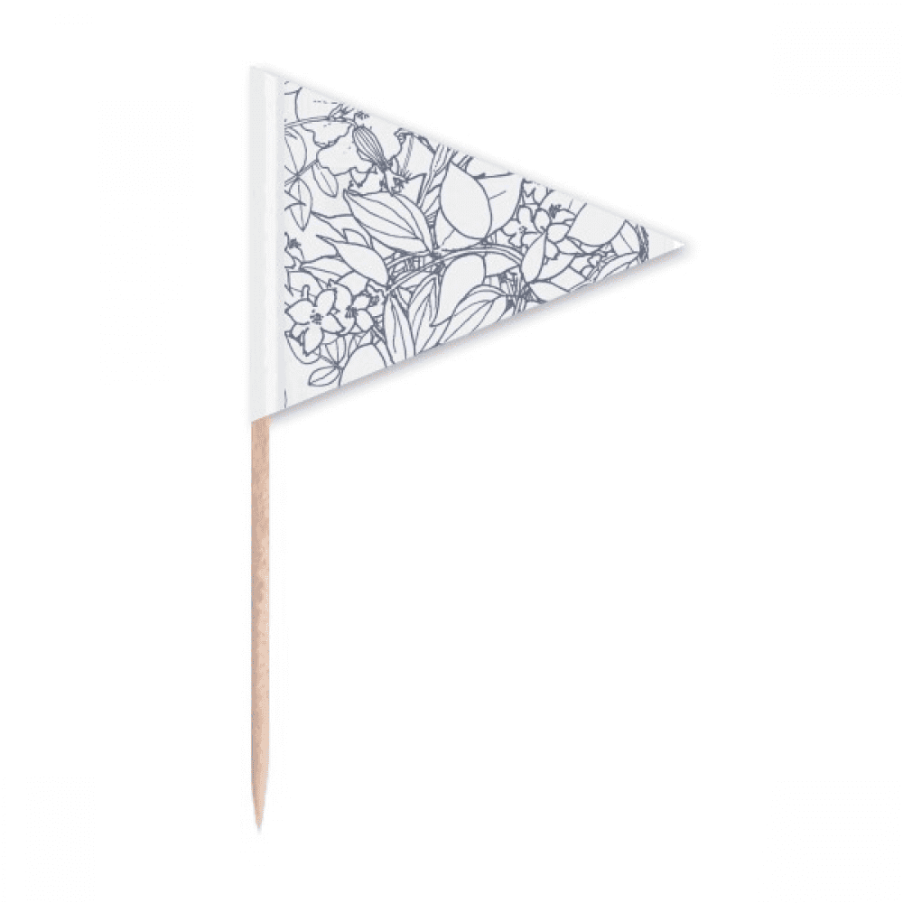 Line Drawing s Art Toothpick Triangle Cupcake Toppers Flag - Walmart.com