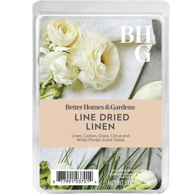 Line Dried Linen Scented Wax Melts, Better Homes & Gardens, 5 oz (Value ...