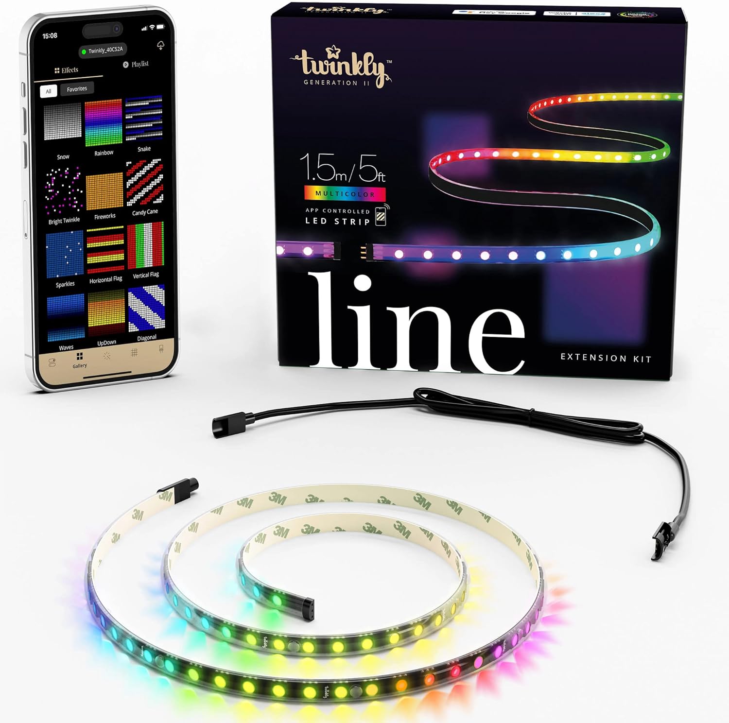 Line Extension Kit 5Ft, Magnetic And Adhesive Multicolor Led Strip ...