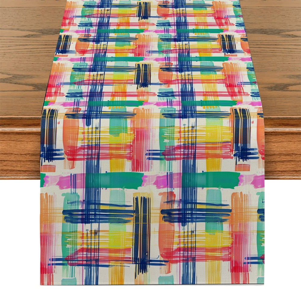 Line Graffiti Geometry Table Runner Kitchen Dining Table ration for ...