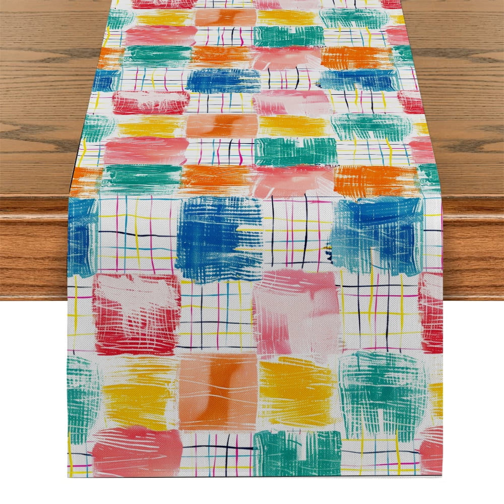 Line Graffiti Geometry Table Runner Kitchen Dining Table ration for ...