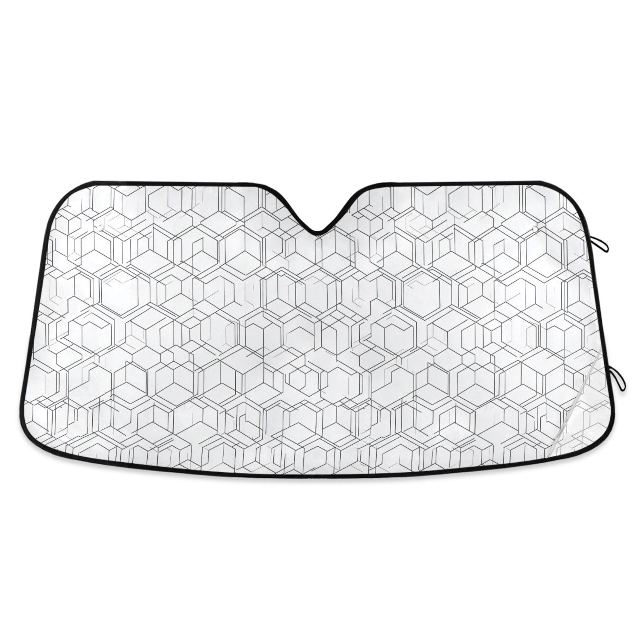 Line Hexagonal Texture Car Windshield Sun Shade Foldable Car Front ...