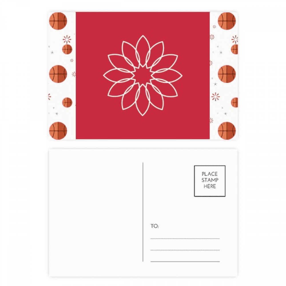 Line Lotus Flower Flower Basketball Postcard Set Thanks Card Mailing ...