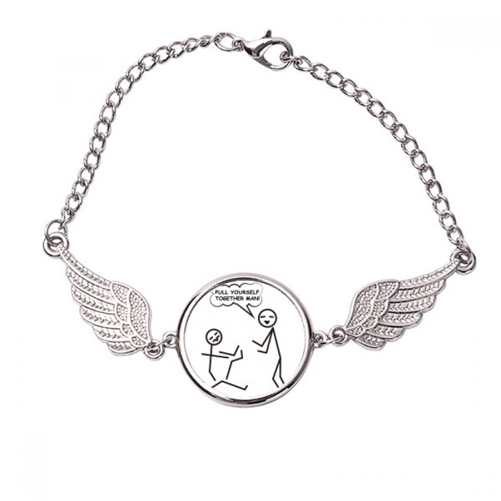 Line Man Body Joint Leg Art Deco Fashion Bracelet Wristband Angel Wings ...