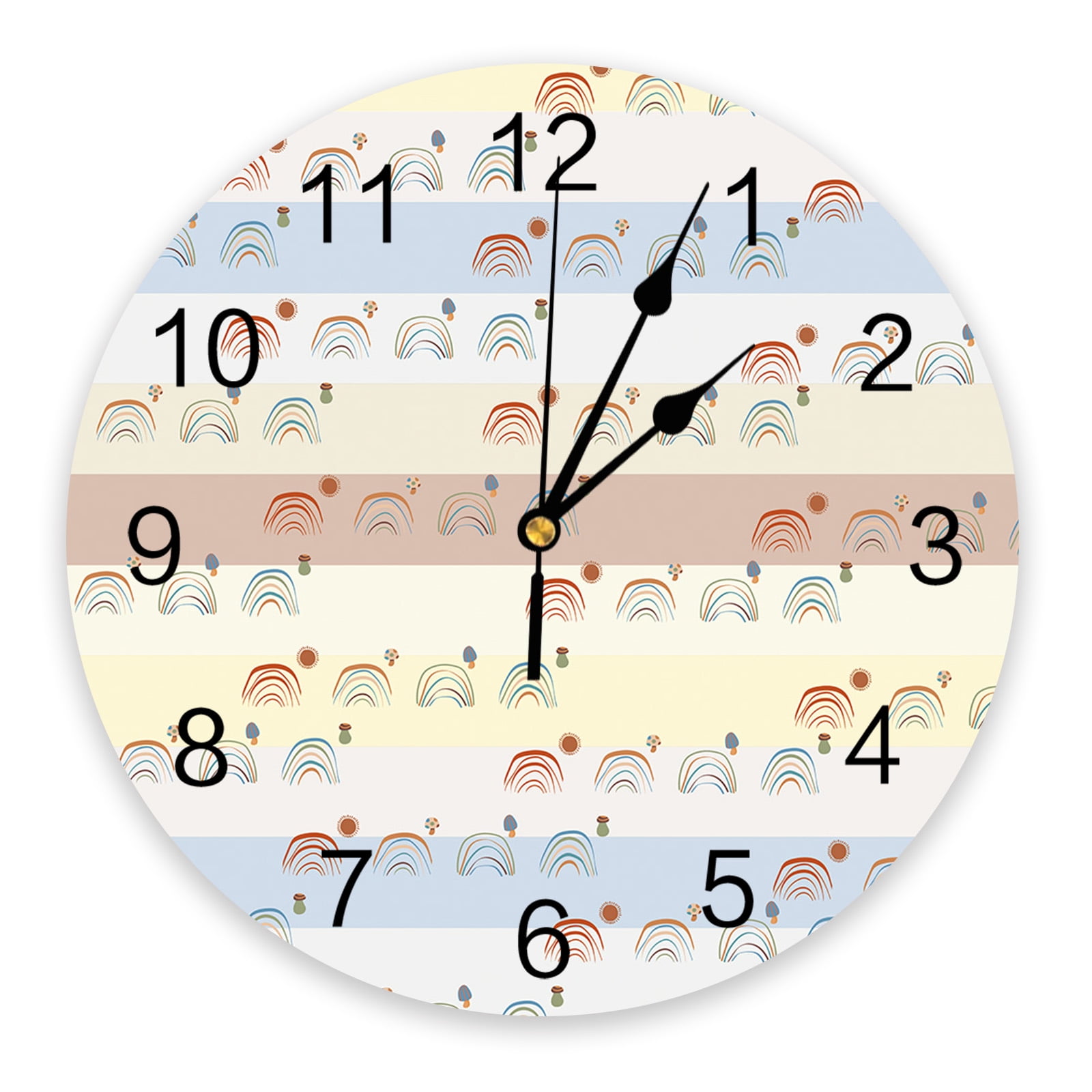 Line Mushroom Plant PVC Wall Clocks Modern Design Home Wall r Living ...