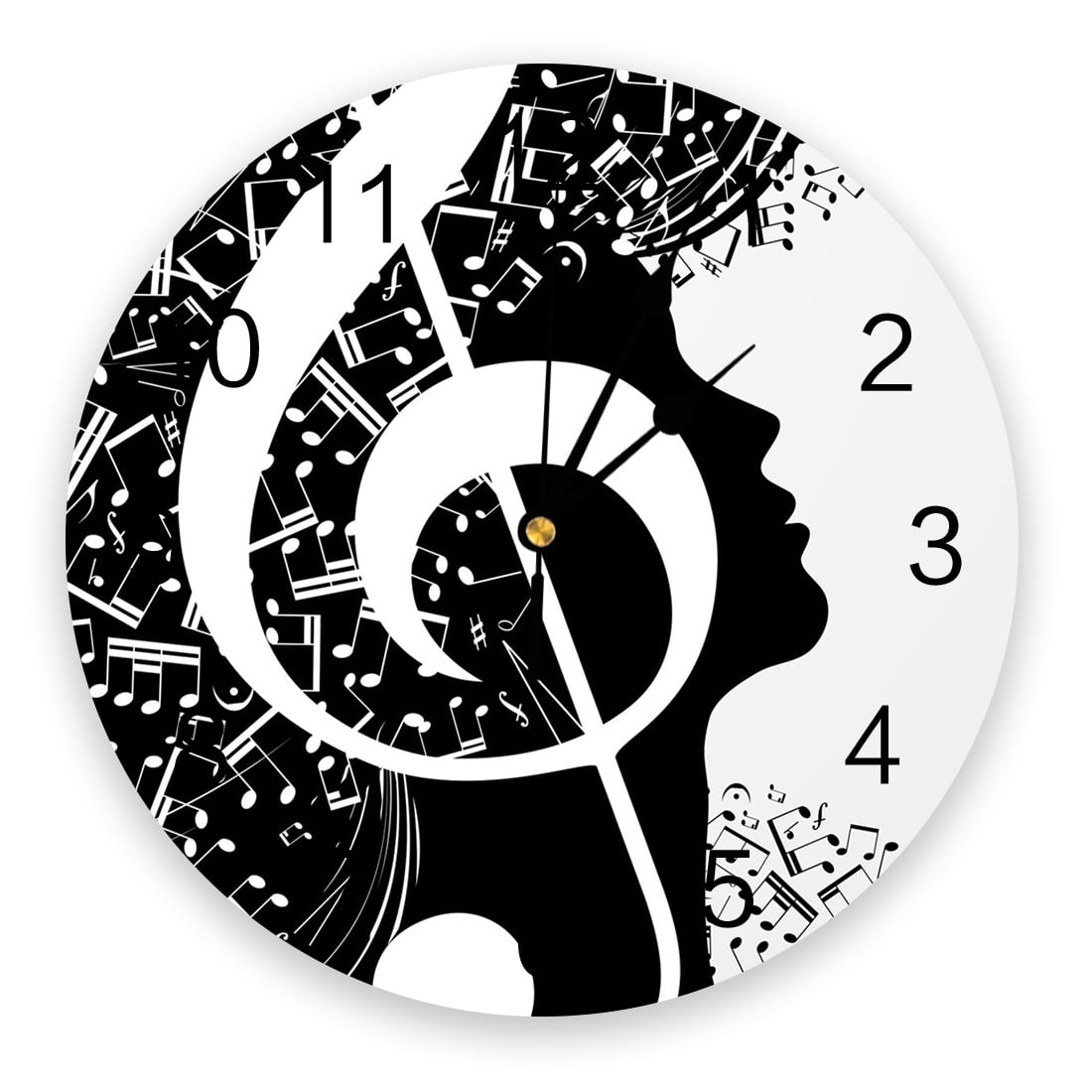 Line Musical Note Simple Bedroom Wall Clock Large Modern Kitchen ...