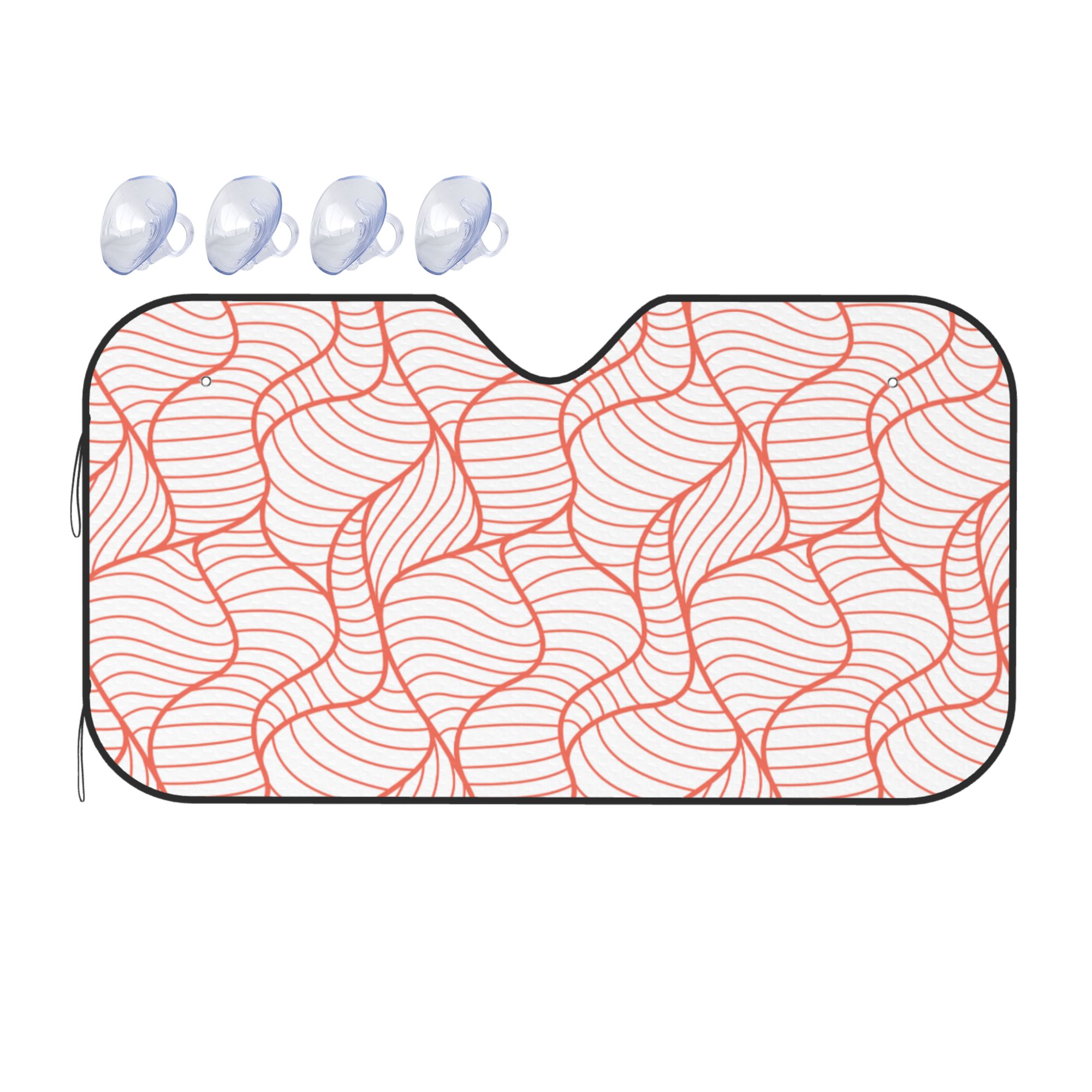 Line Pattern 1-Piece Car Front Window Sunshade-Foldable for Most Sedans ...