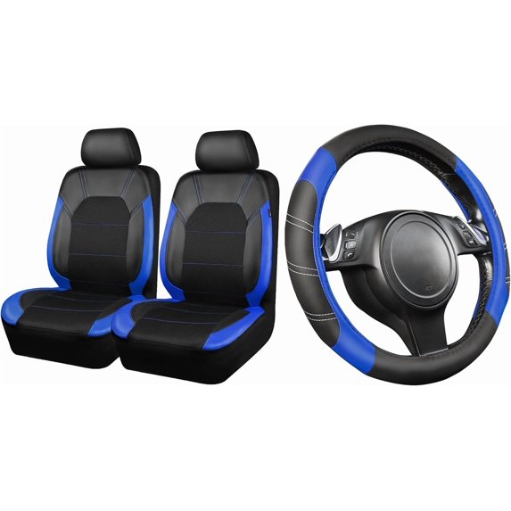 Line Rider Microfiber Leather Sporty Steering Wheel Cover and Universal ...