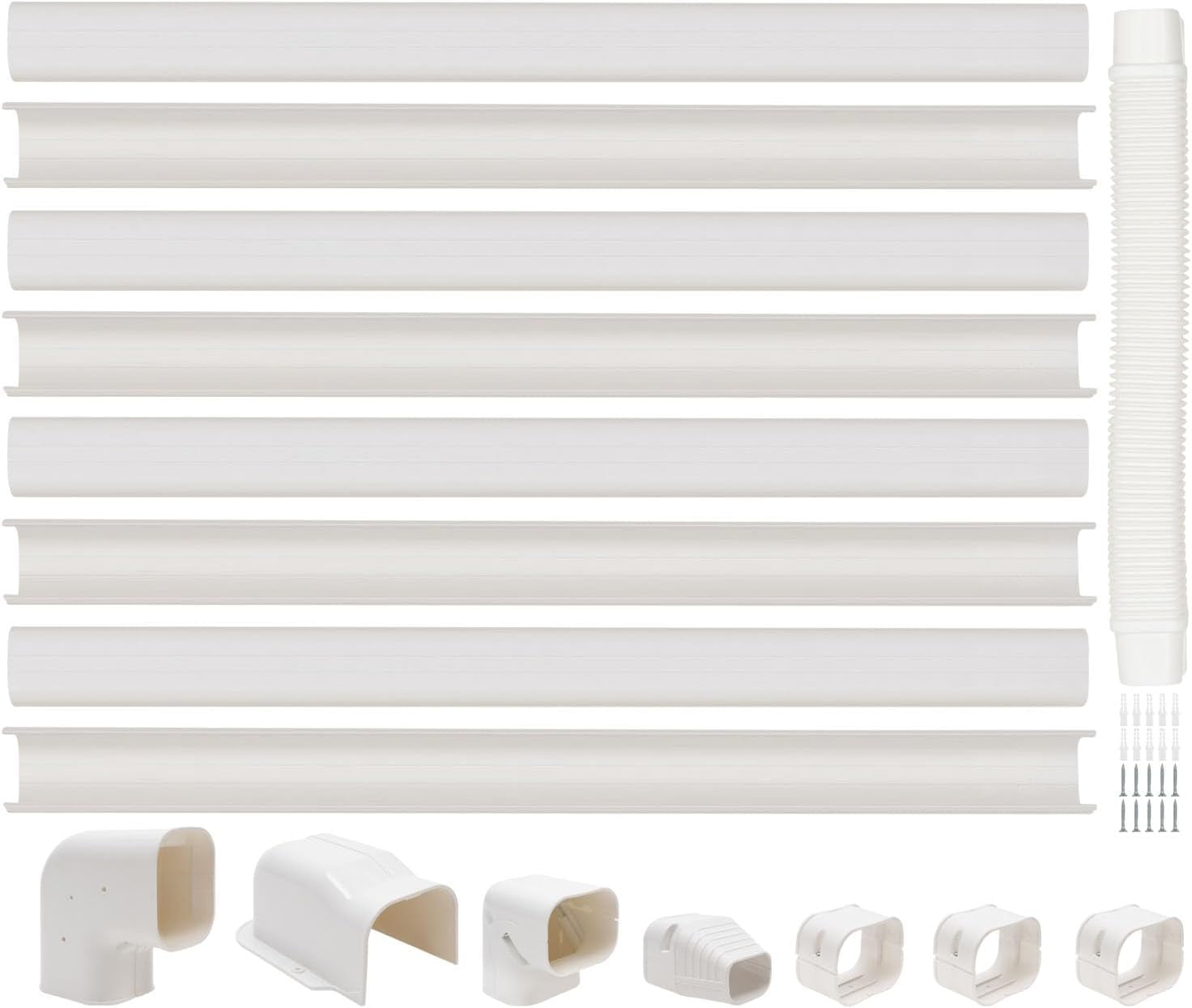 Line Set Cover Kit for Mini Split Air Conditioners Decorative PVC Slim ...