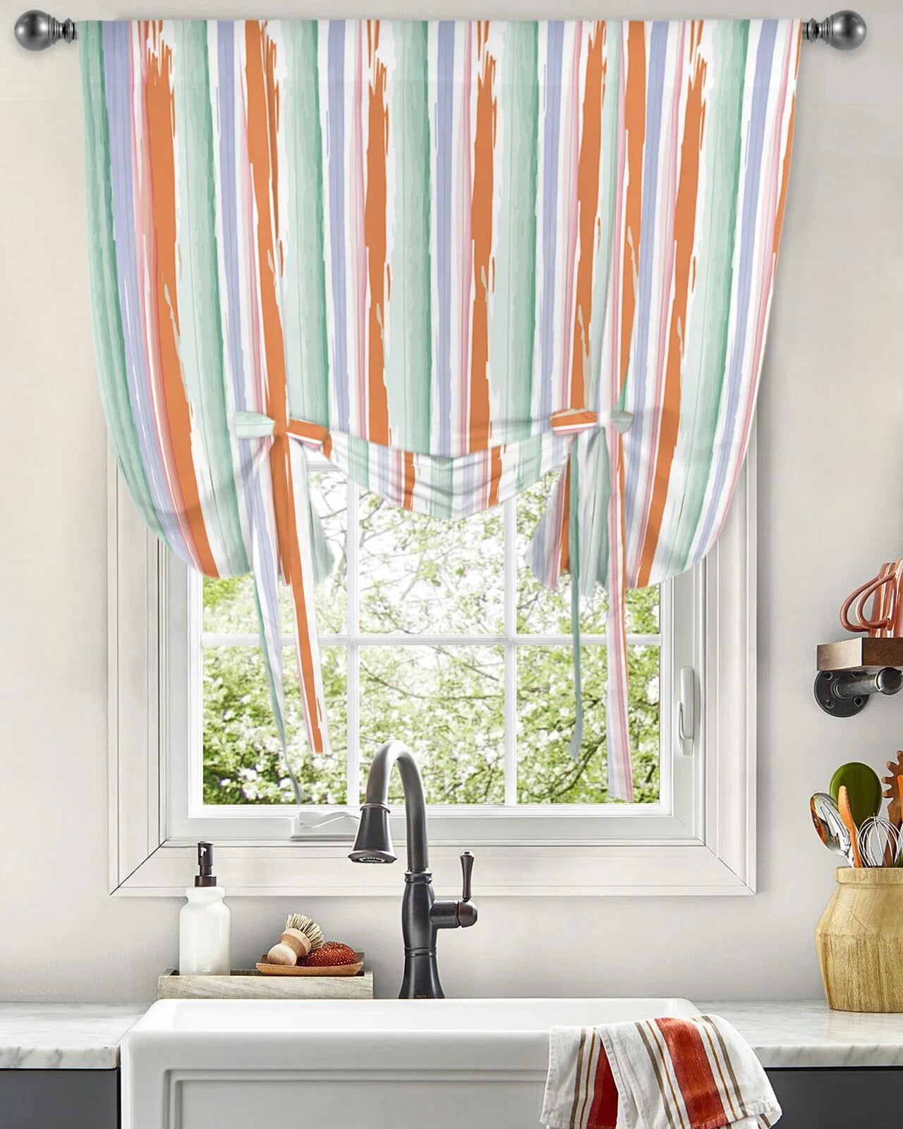 Line Simple Hand Drawn Window Curtain for Living Room Home Decor Blinds ...