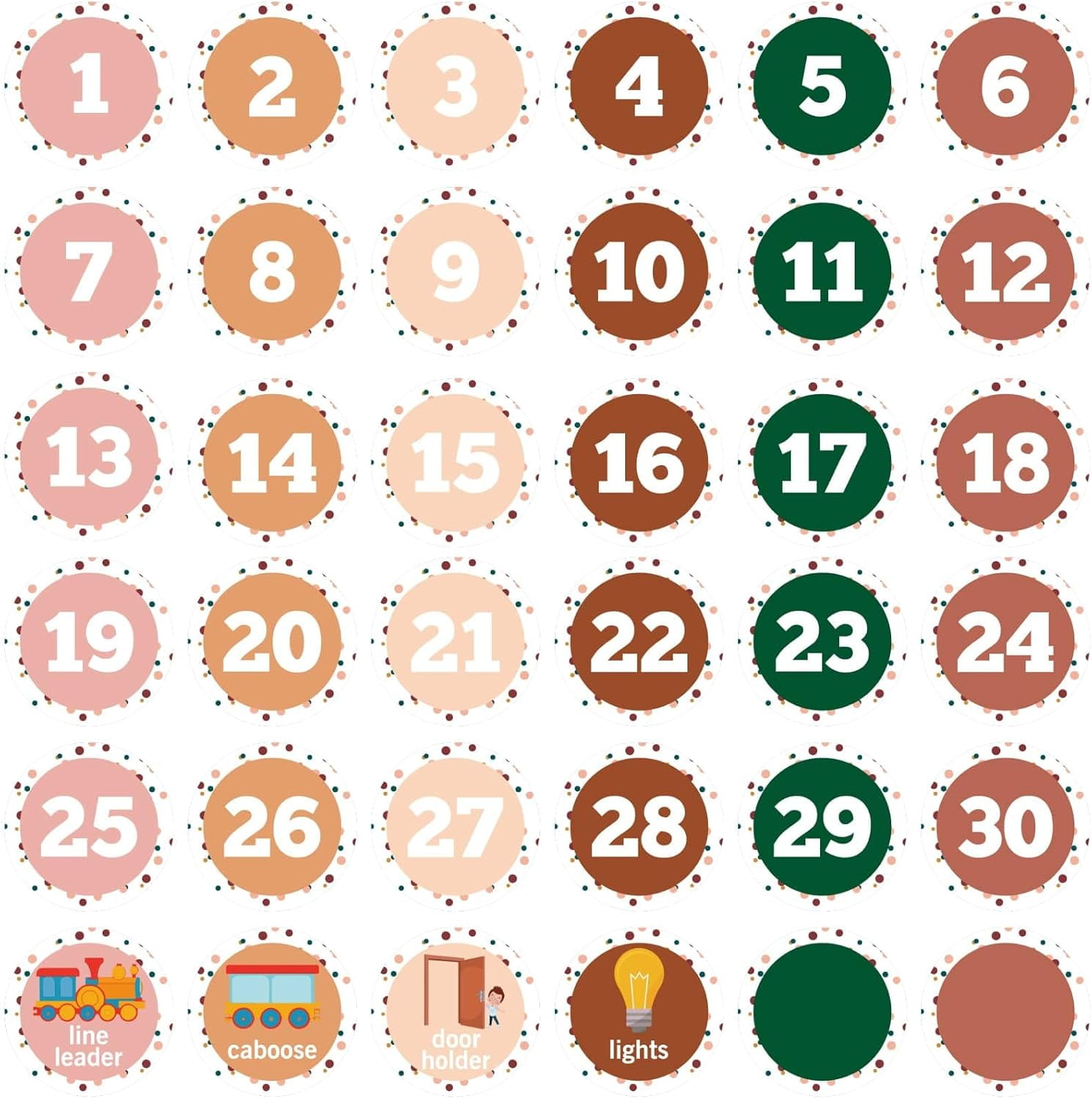 Line up Spots for Classroom 36Pcs 4in/10cm Floor Numbers Stickers 1-30 ...