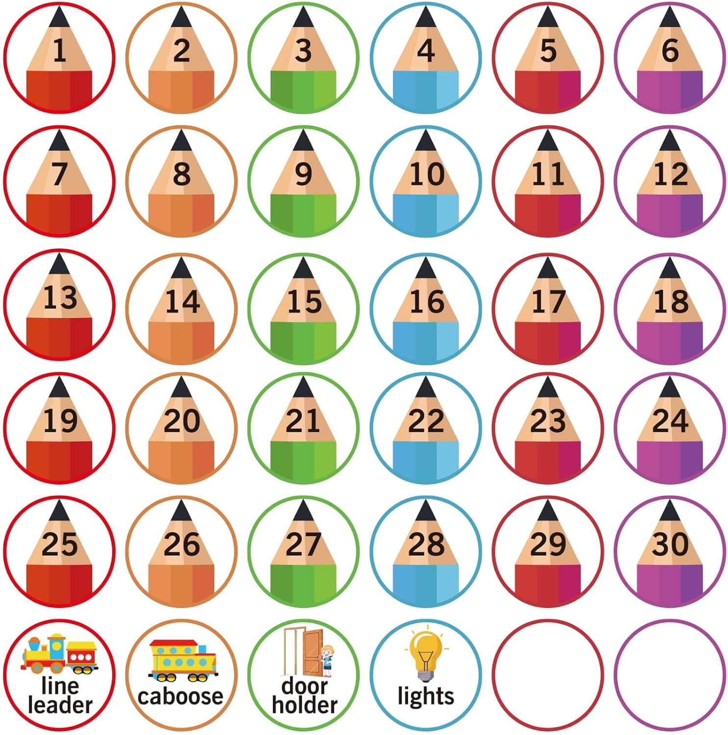 Line up Spots for Classroom 36Pcs 4in/10cm Floor Numbers Stickers 1-30 ...