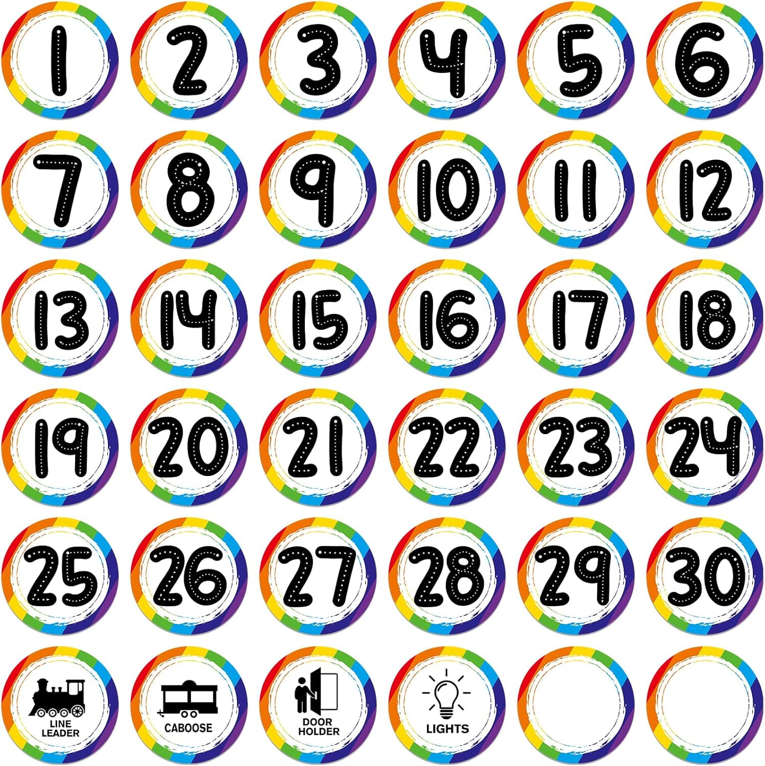 Line up Spots for Classroom Floor Number Stickers for Classroom 36Pcs ...