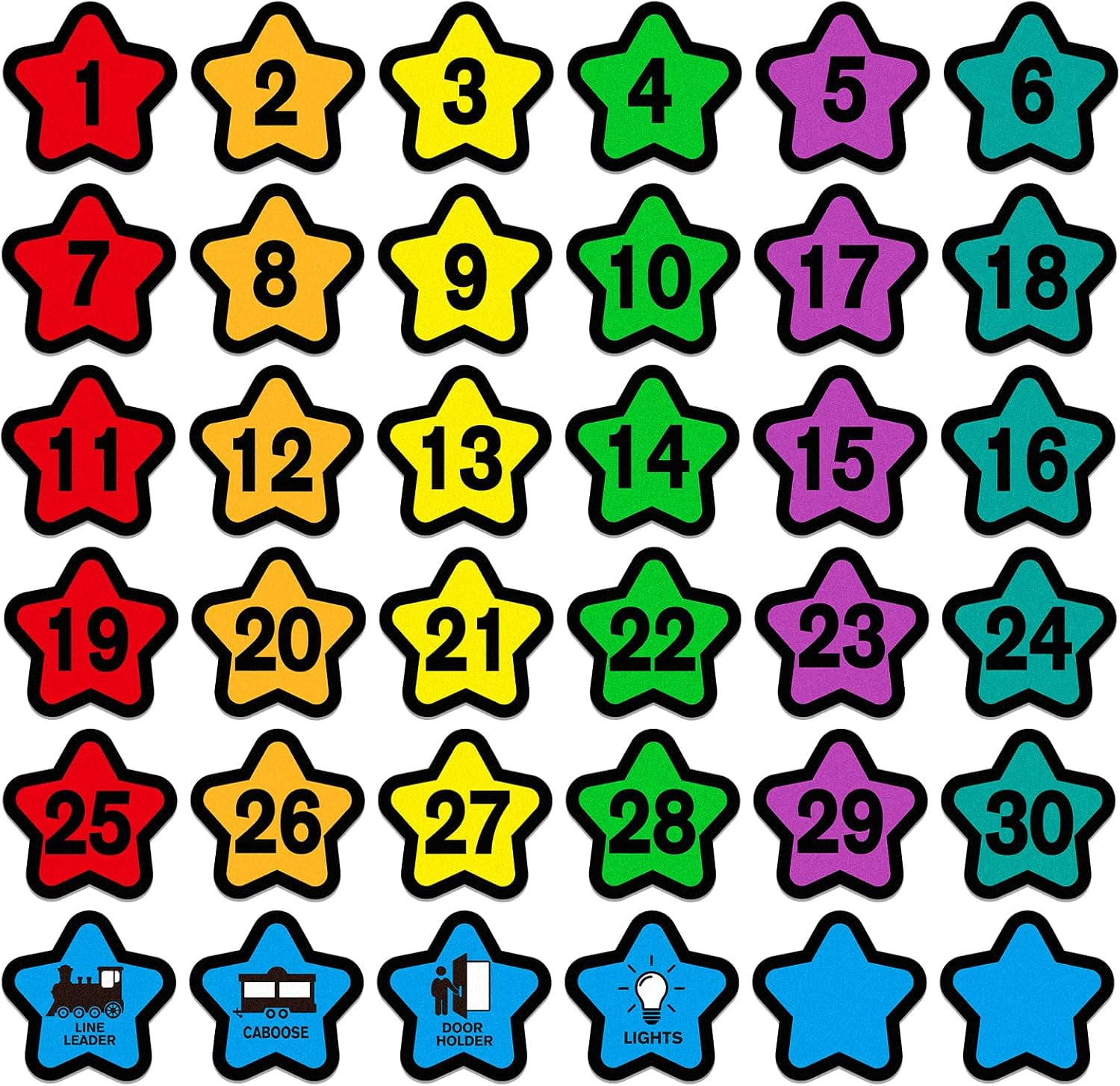 Line up Spots for Classroom Floor Waterproof Number Stickers 36pcs Line ...