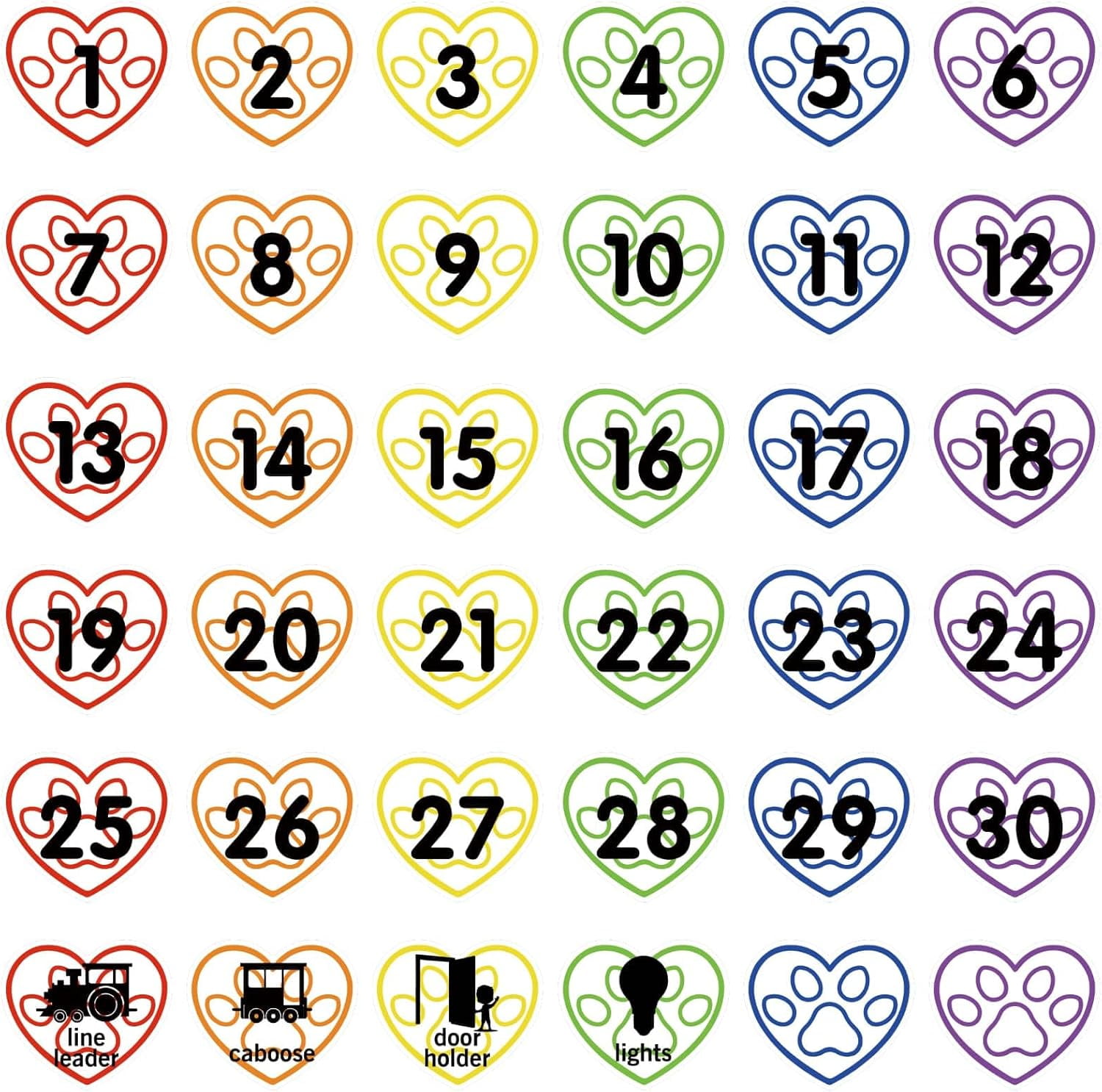 Line up Spots DIY for Classroom 36Pcs 4in/10cm Floor Numbers Stickers 1 ...