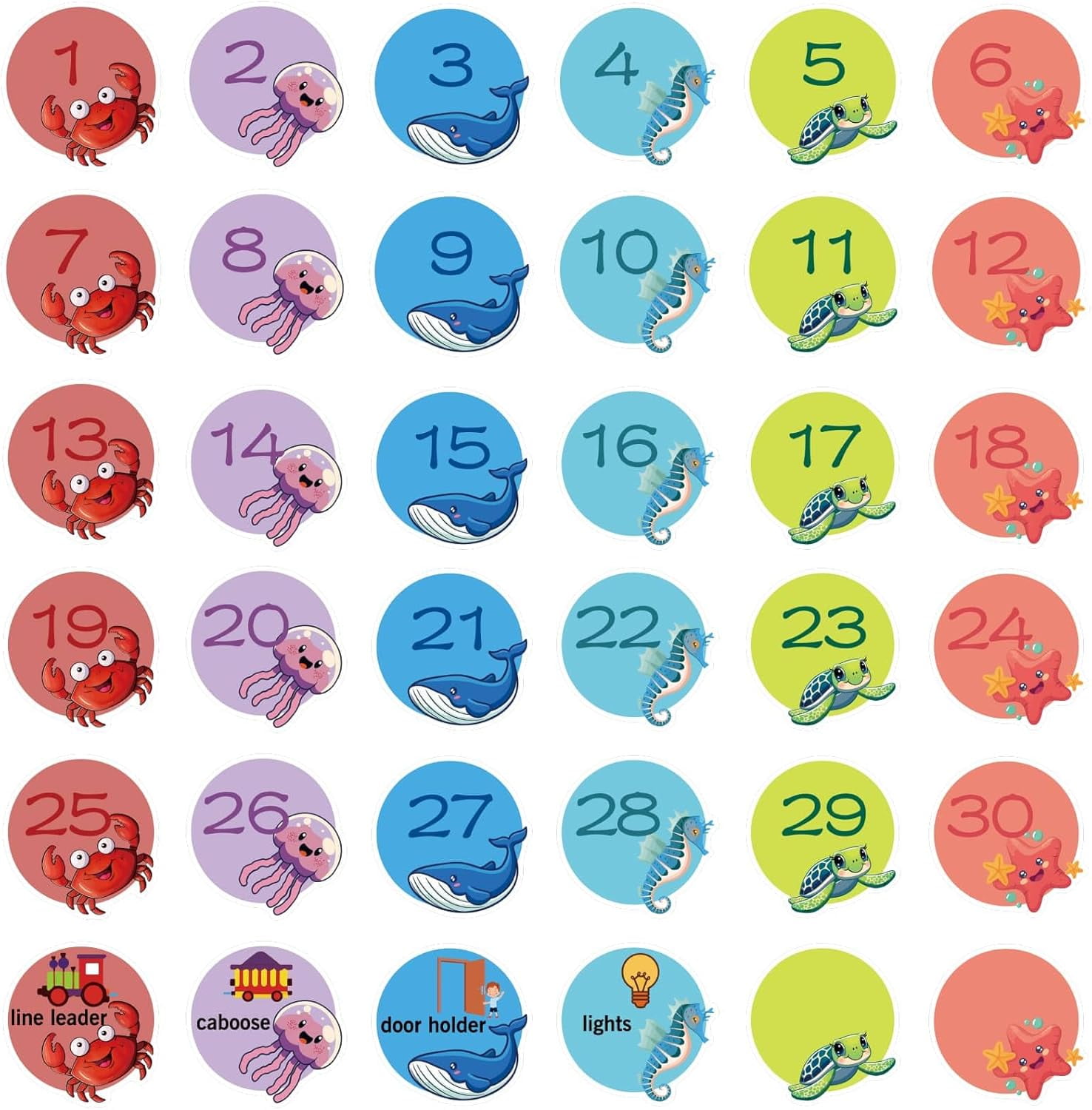 Line up Spots DIY for Classroom 36Pcs 4in/10cm Floor Numbers Stickers 1 ...
