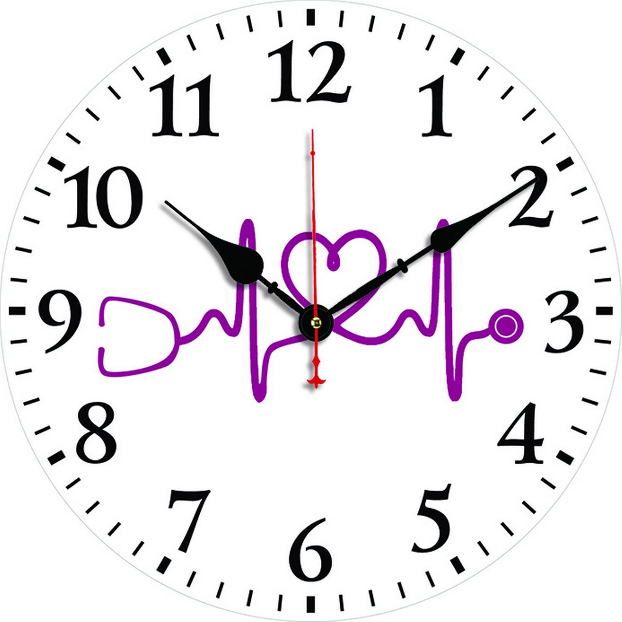 Line Stethoscope Wall Clock Kitchen Decor Wall Art Silent Non Ticking ...