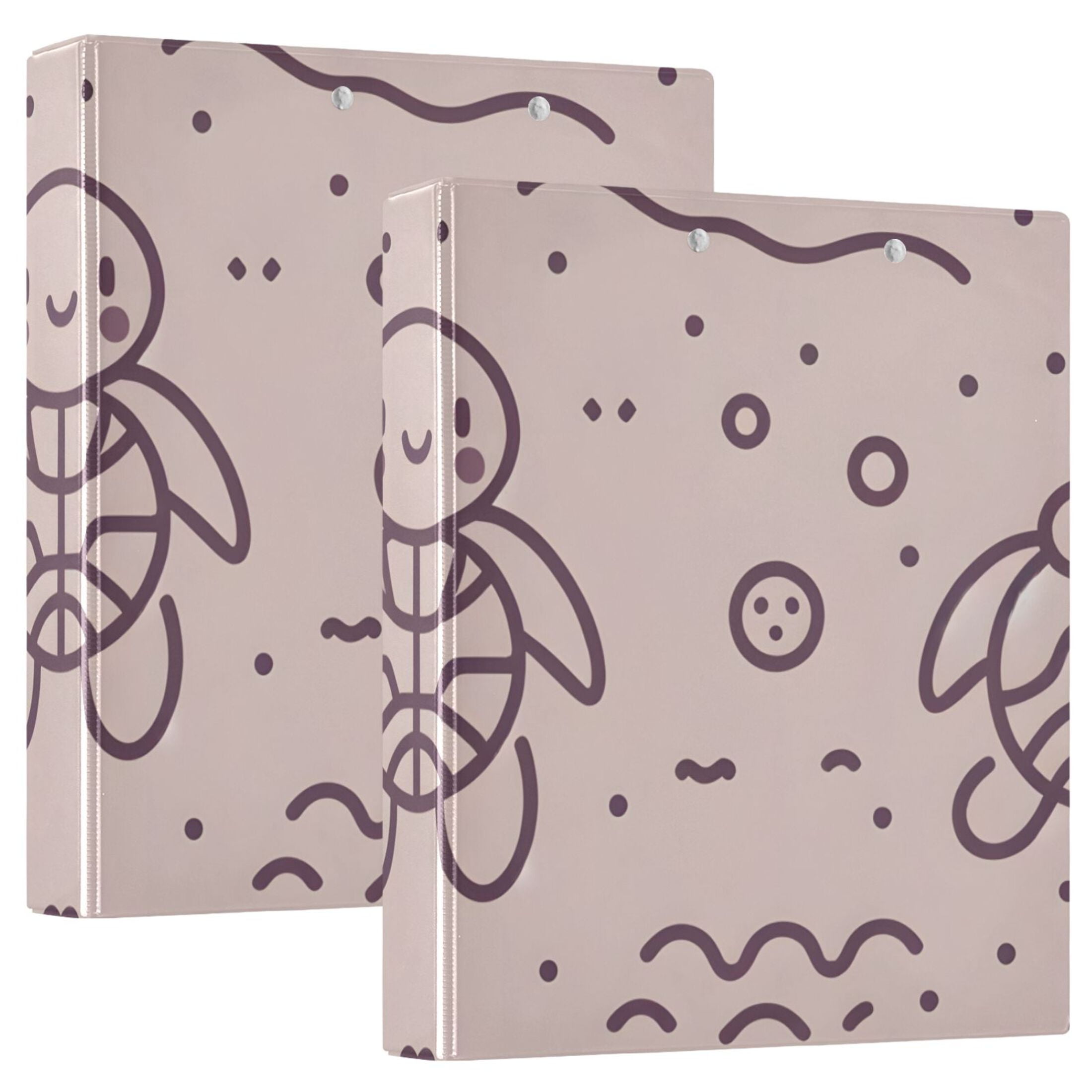 Line Turtle Wave 3 Ring Binders 1.5 inch Hardcover File Folders with ...