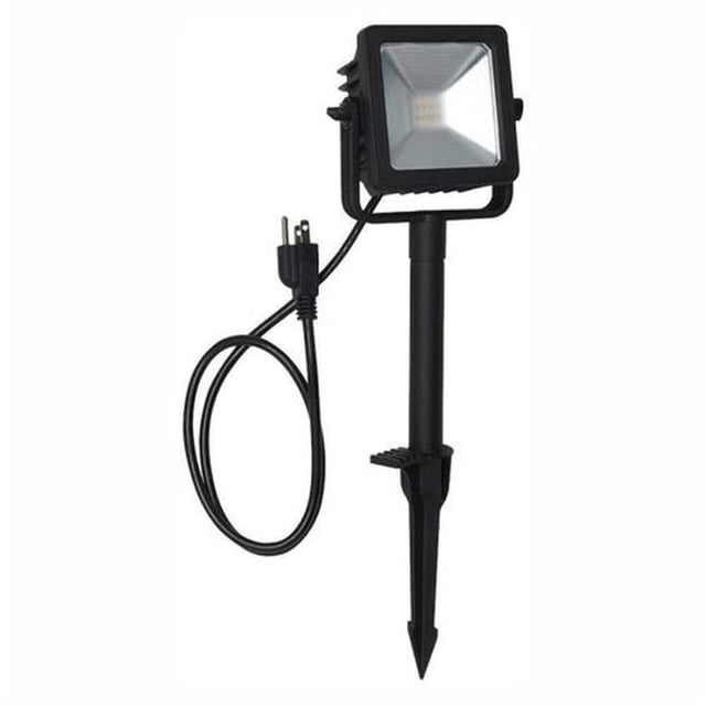 Hampton Bay Line Voltage Black Outdoor Integrated LED Landscape Flood ...