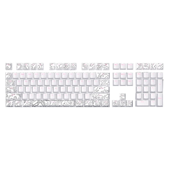 Line White PBT Original Height Keycaps 108 Keys Shine Through Backlit ...