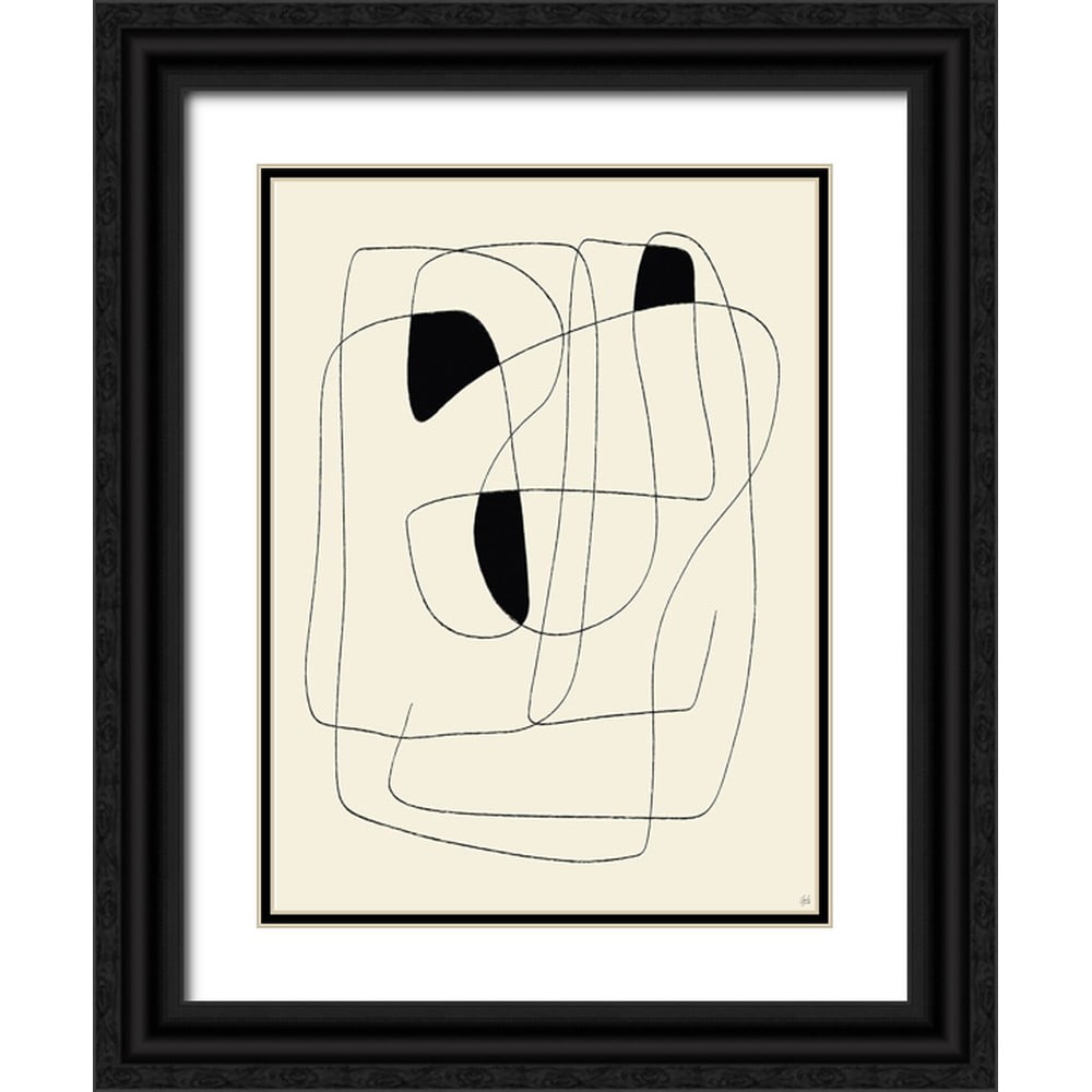 Line and Brush 14x18 Black Ornate Wood Framed with Double Matting ...