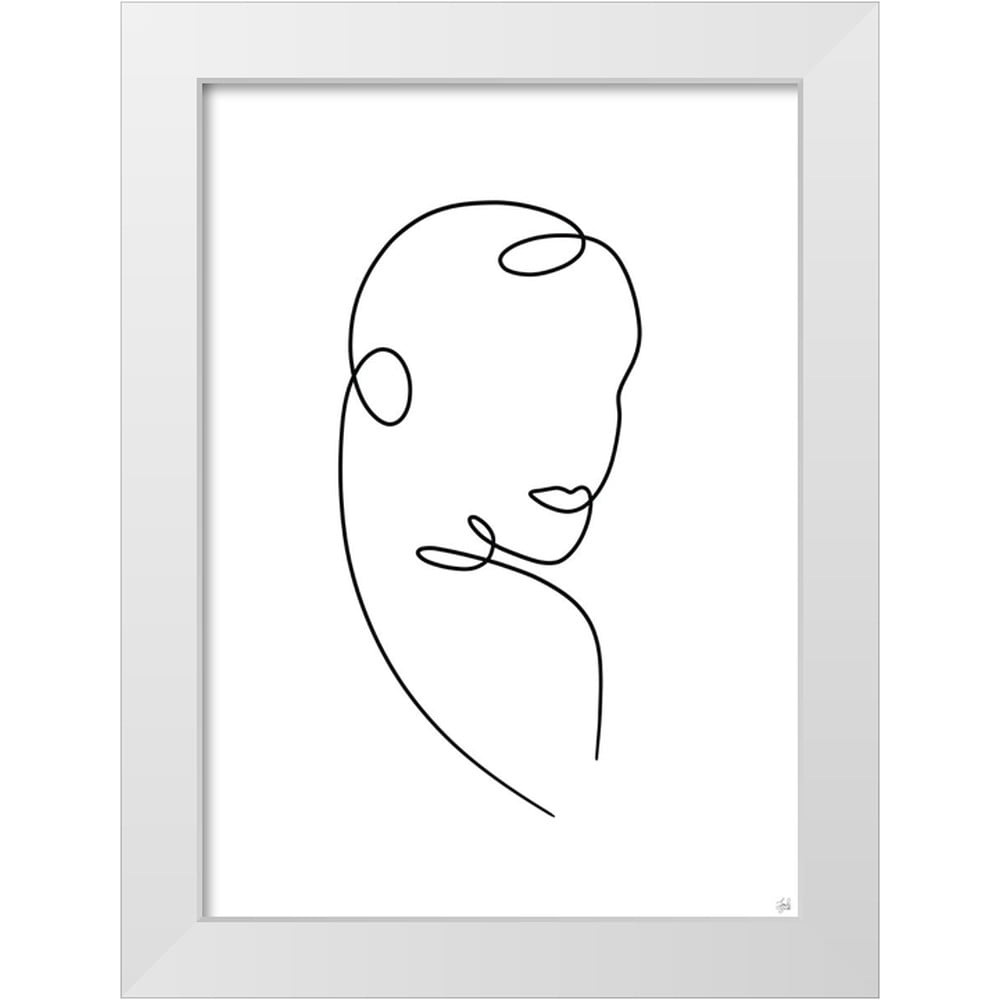 Line and Brush 24x32 White Modern Wood Framed Museum Art Print Titled ...