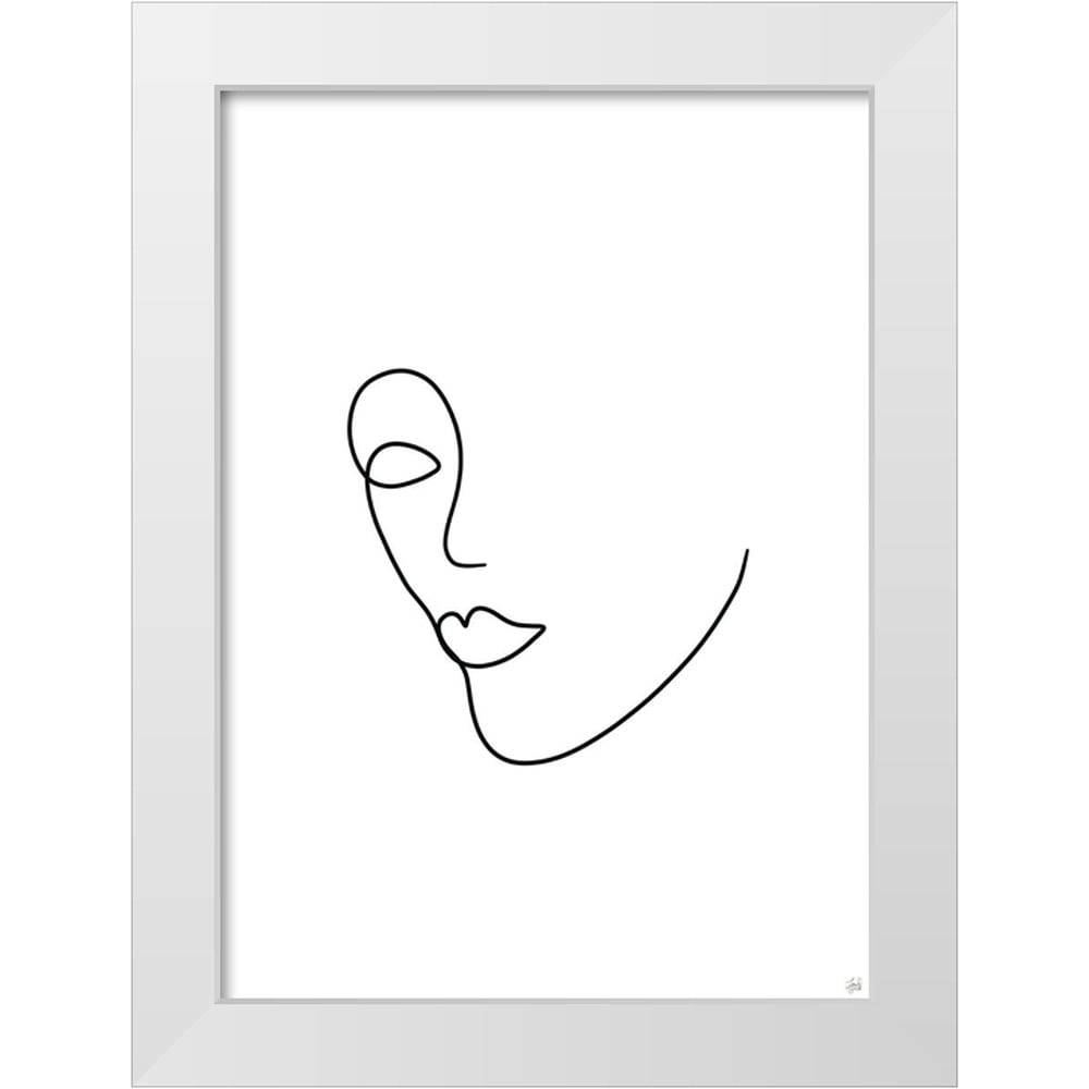 Line and Brush 24x32 White Modern Wood Framed Museum Art Print Titled ...