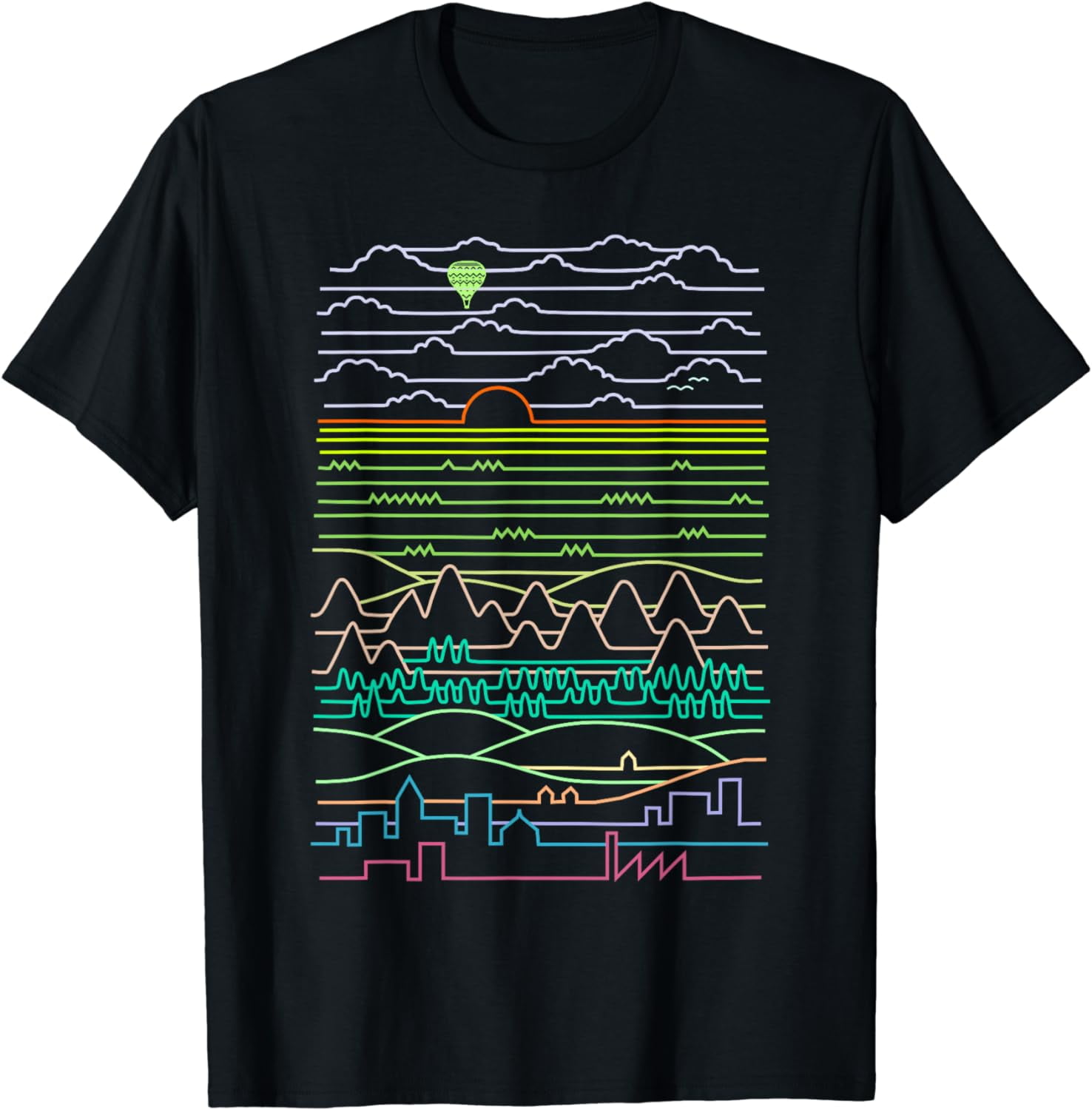Line art Minimalist Design Linear landscape T-Shirt - Walmart.com