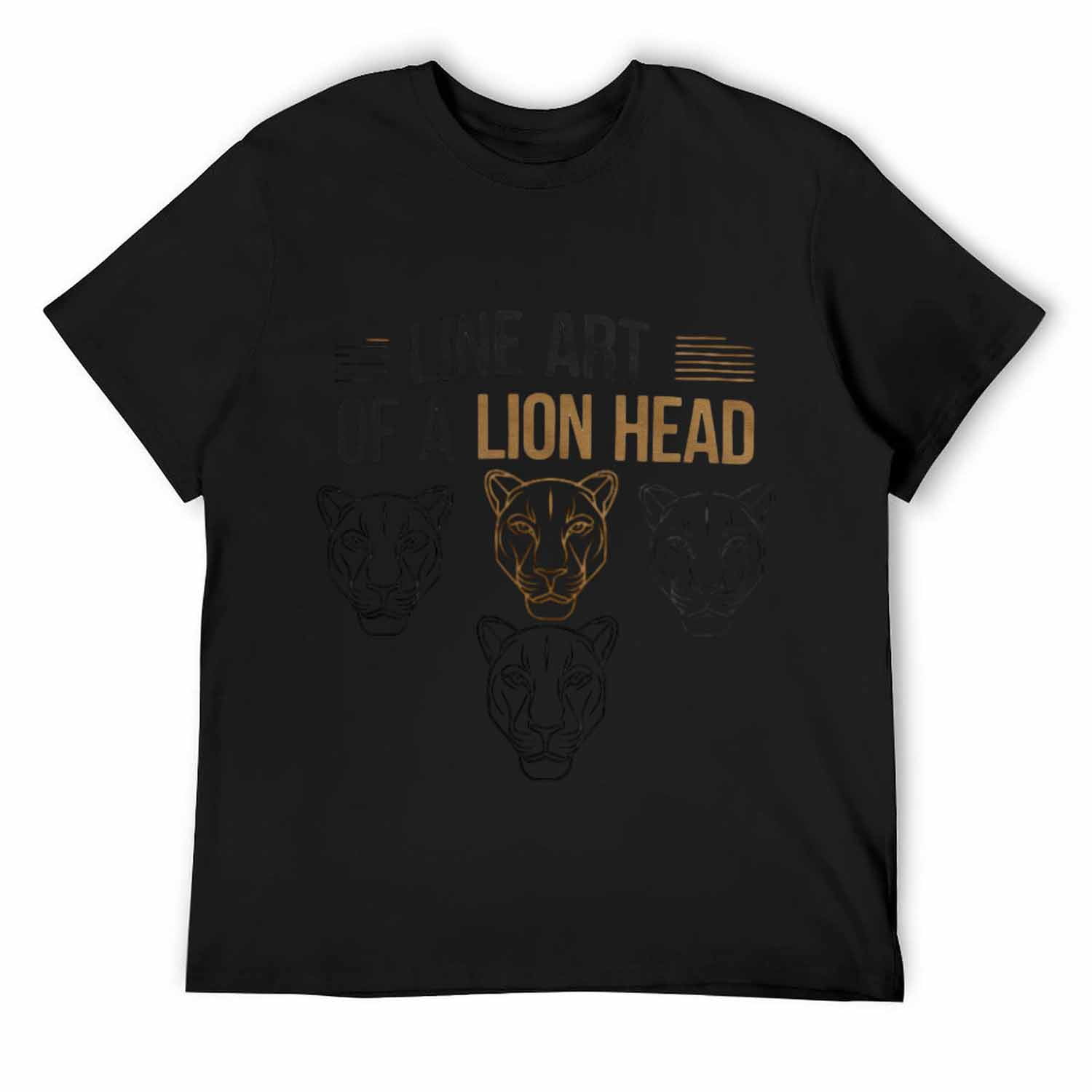Line art of a lion head, black, gold and silver color. Breast Cancer ...