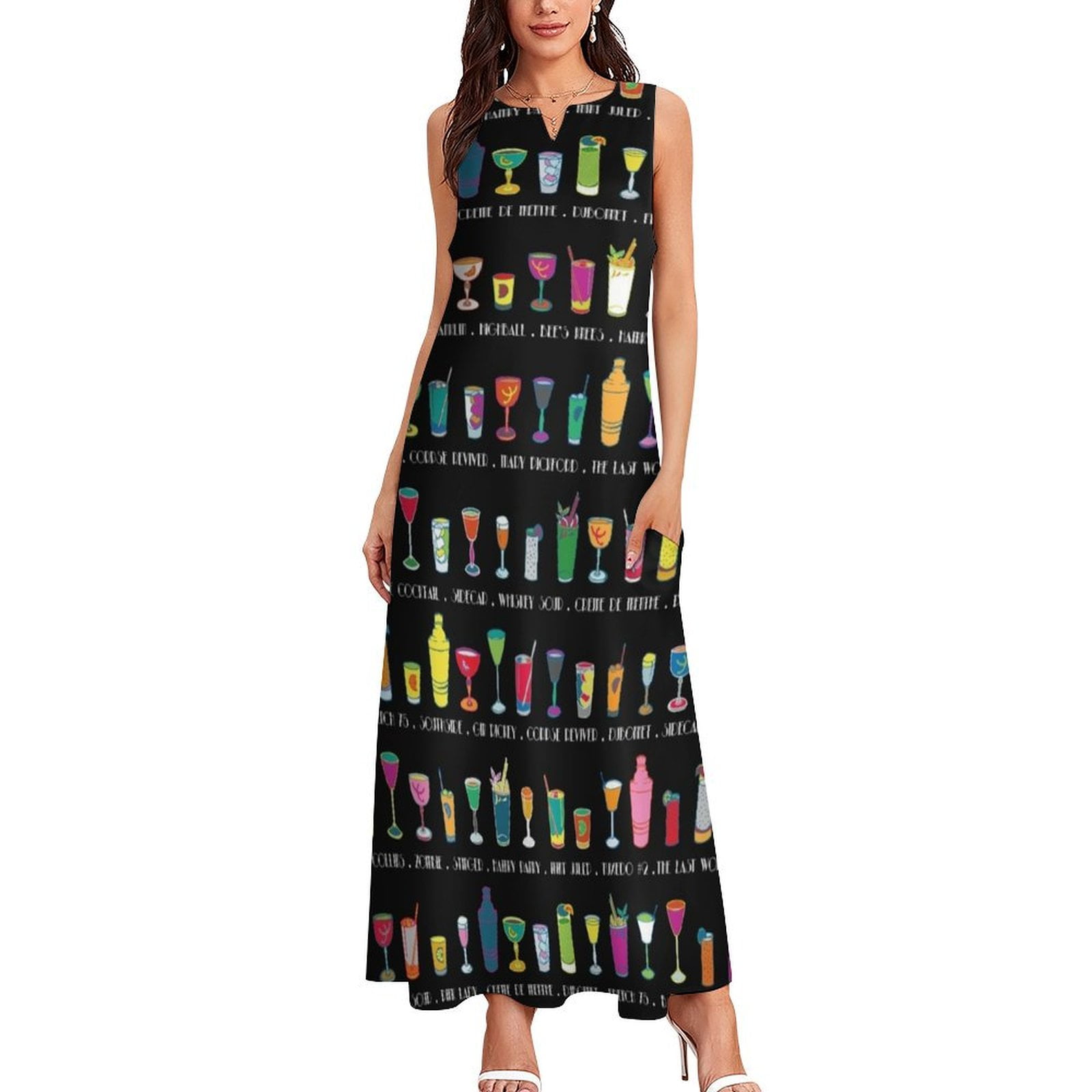 Line em Up! - Prohibition Cocktails pattern on black by Cecca Designs ...