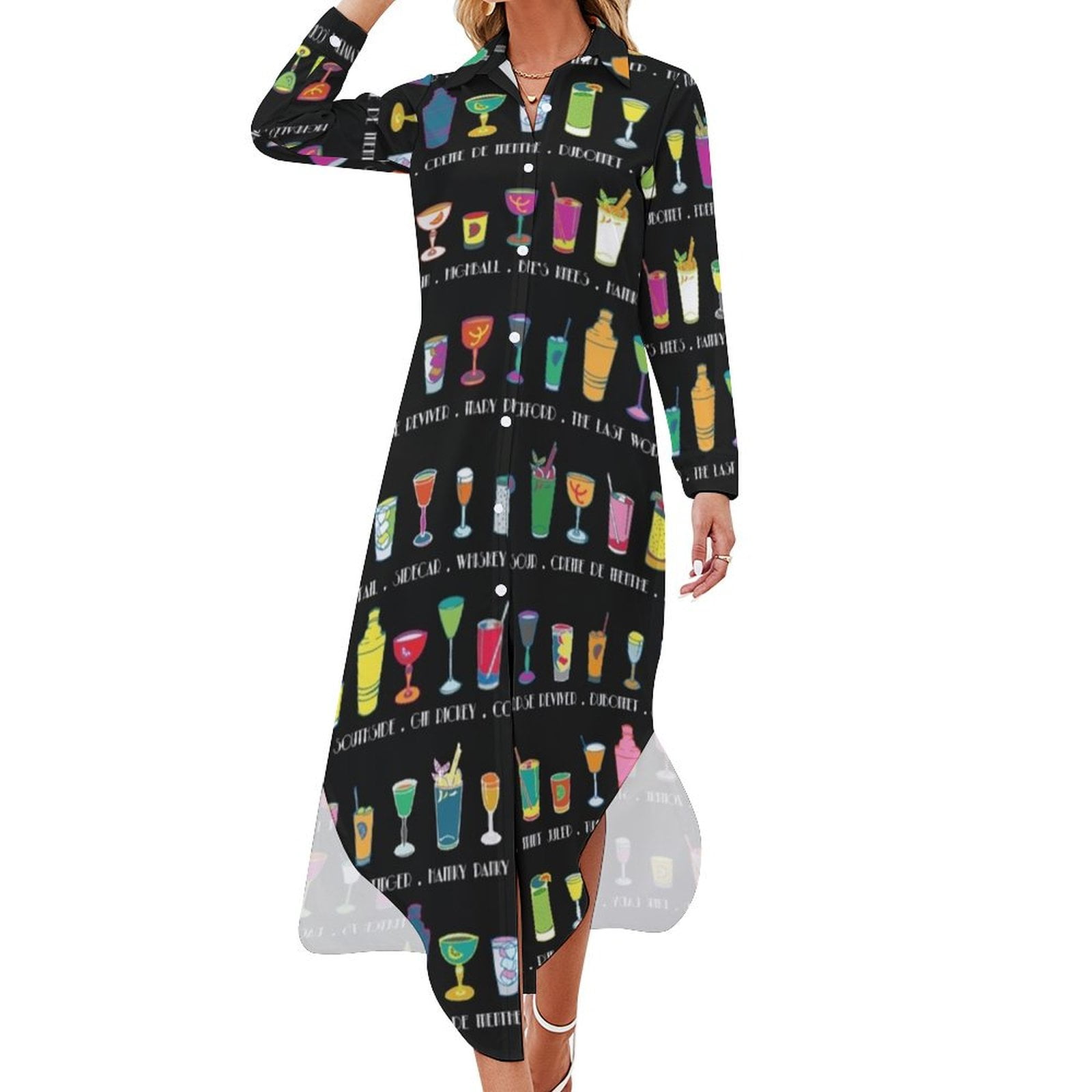 Line em Up! - Prohibition Cocktails pattern on black by Cecca Designs ...