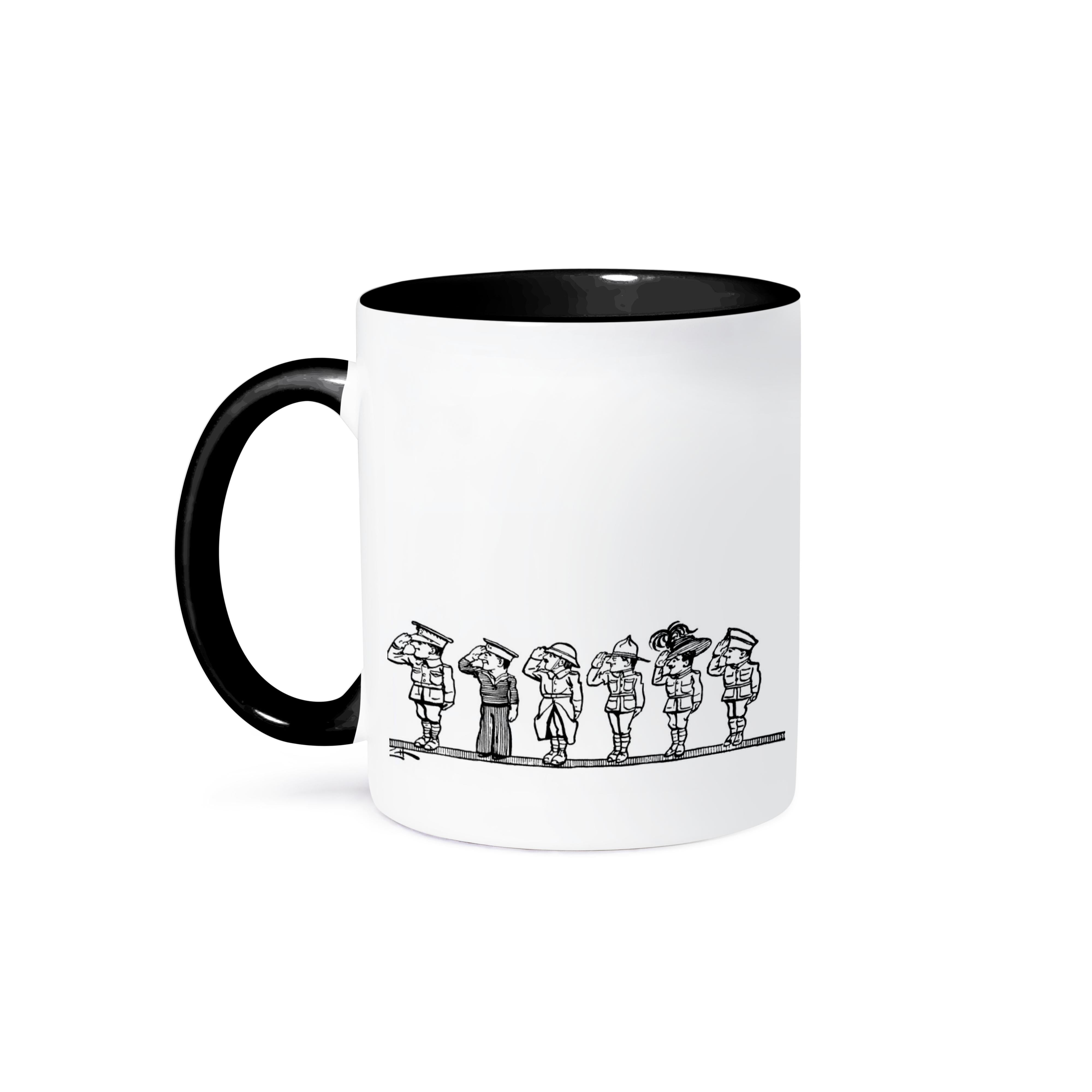 3dRose, Line of Soldiers from WWI, 11oz Two-Tone Black Mug - Walmart.com